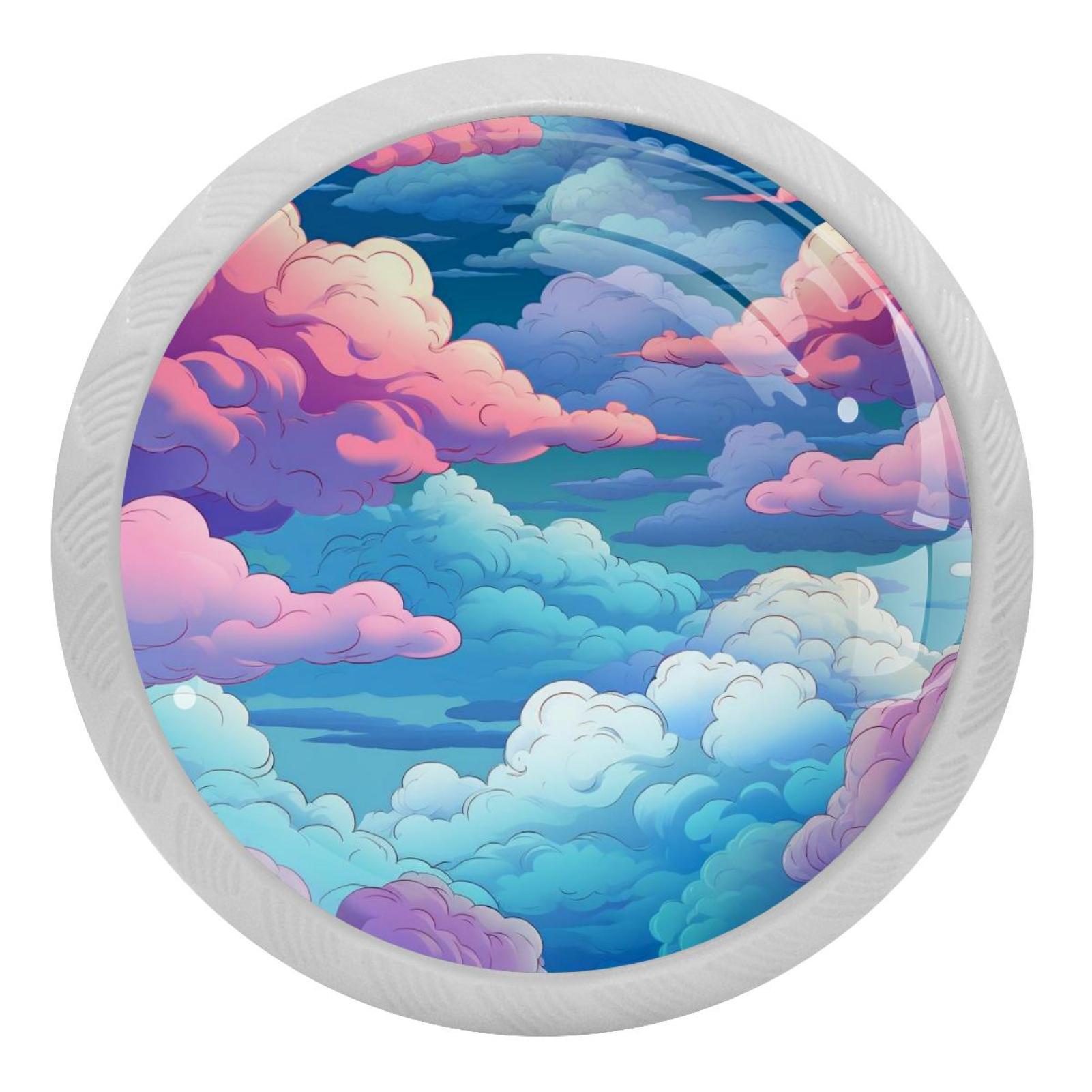 Cloud Fluorescent Drawer Pulls with Screws: Round 4-Pack, Glow-in-the ...