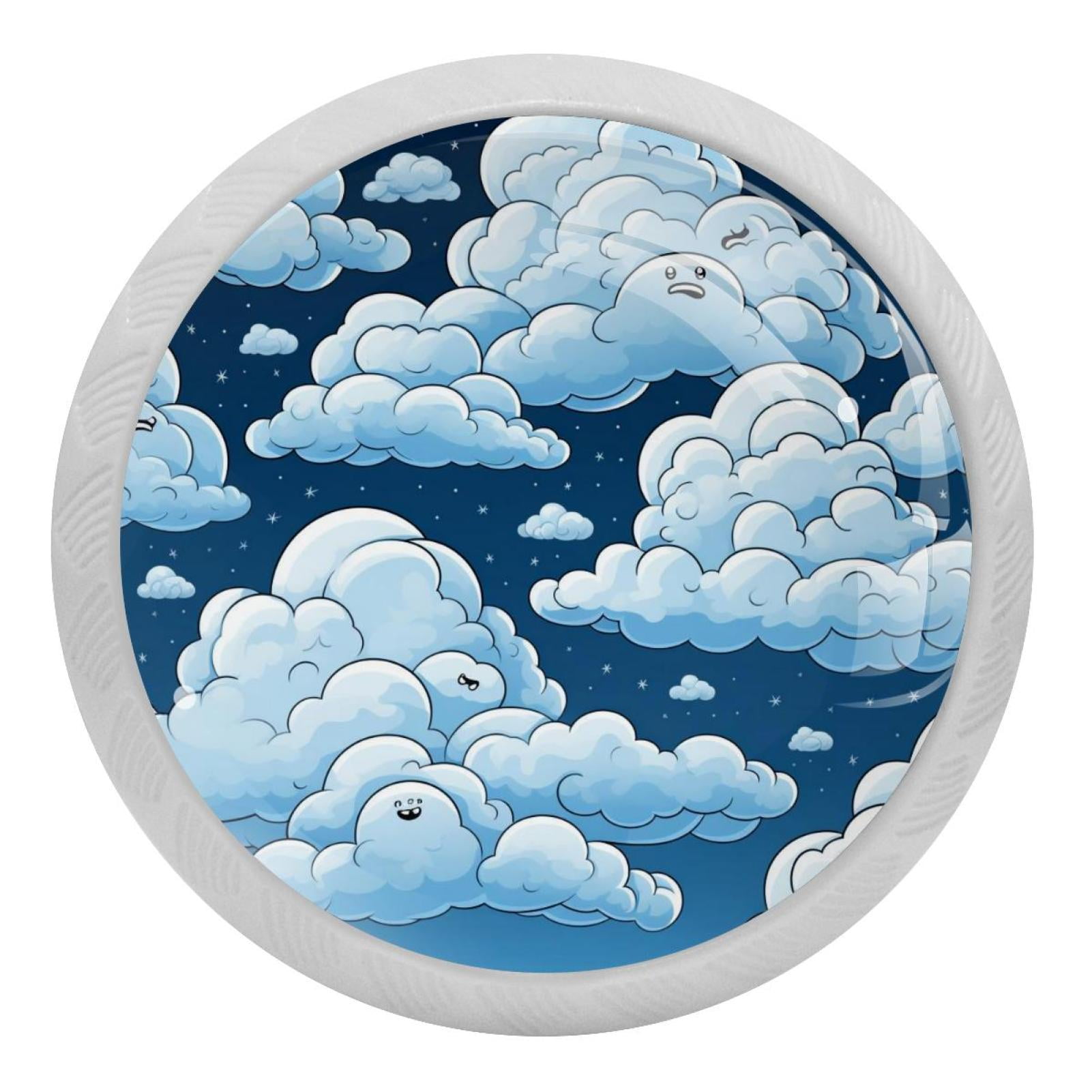 Cloud Fluorescent Glow-in-the-Dark Cabinet Door Knobs - Round 4-Pack ...