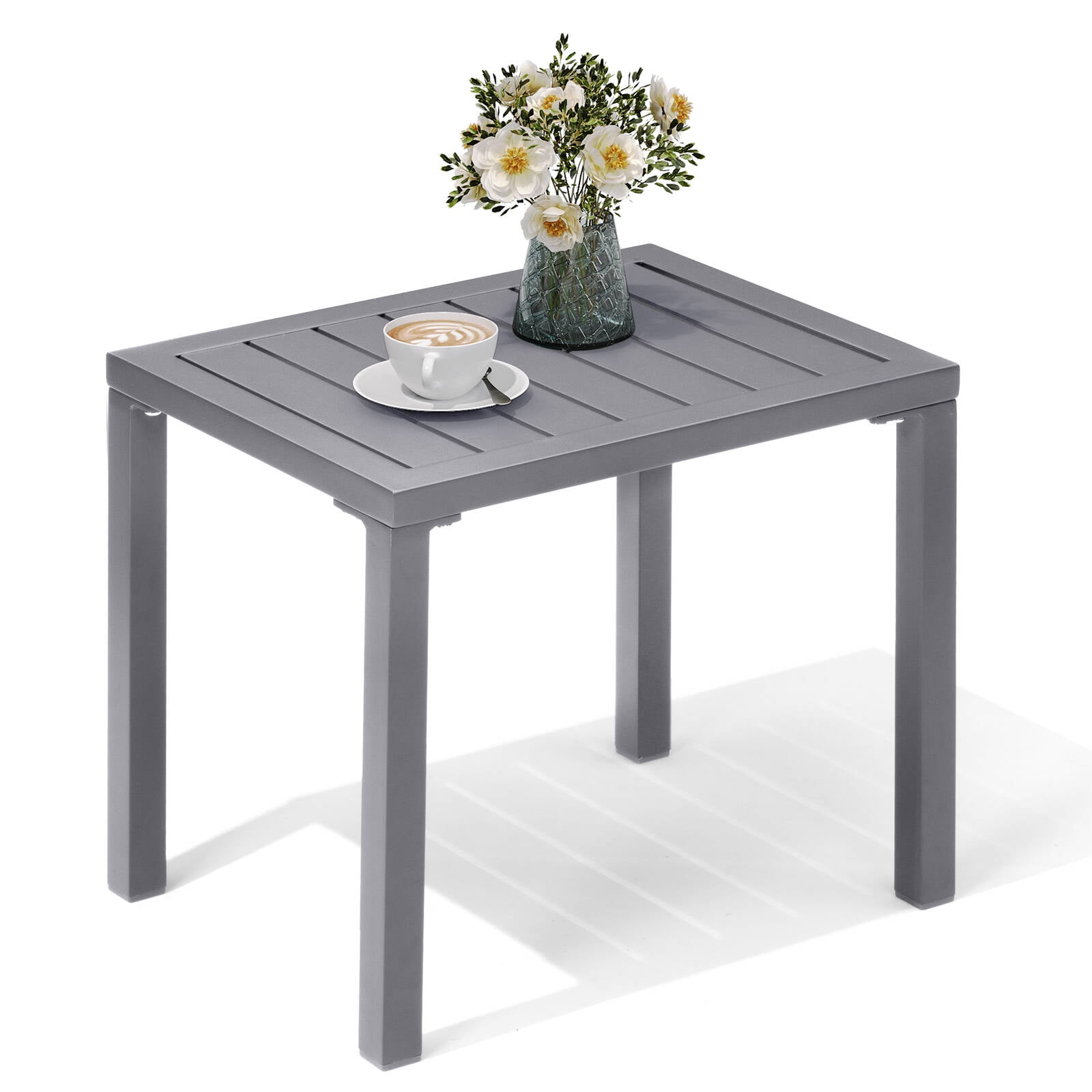 Cloud Fly Aluminum Outdoor Side Table 18" All-weather Small Outdoor ...