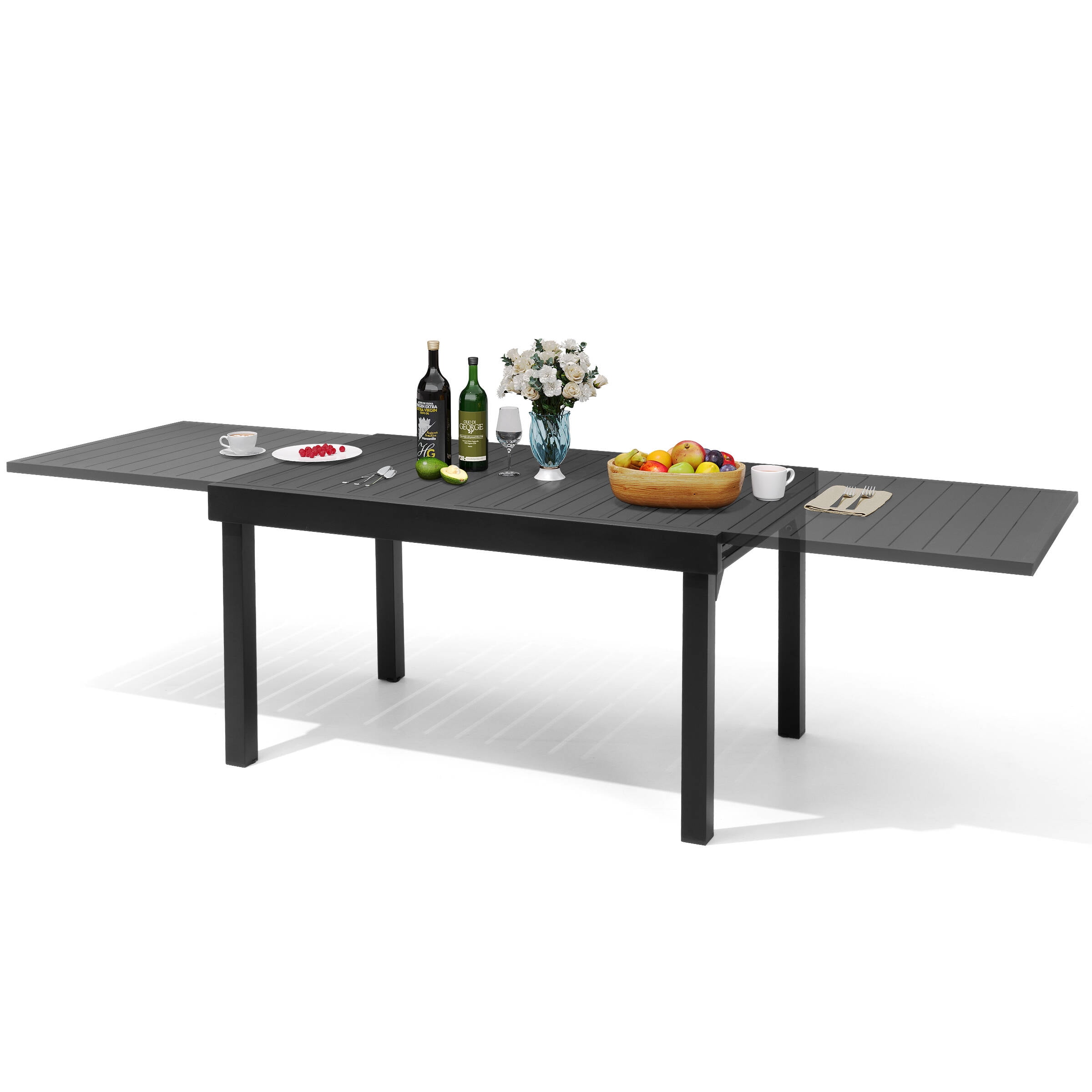 Cloud Fly Extendable Dining Table Aluminum 53"-106" Expandable Outdoor ...