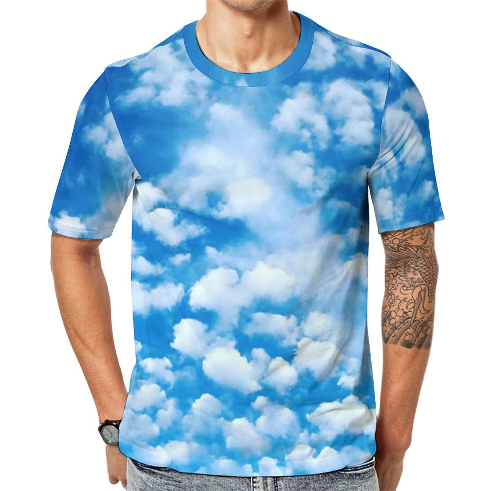Cloud Galaxy TShirt For Men Flaming Star Nebula Design O Neck T Shirts Summer Hippie Clothes ...