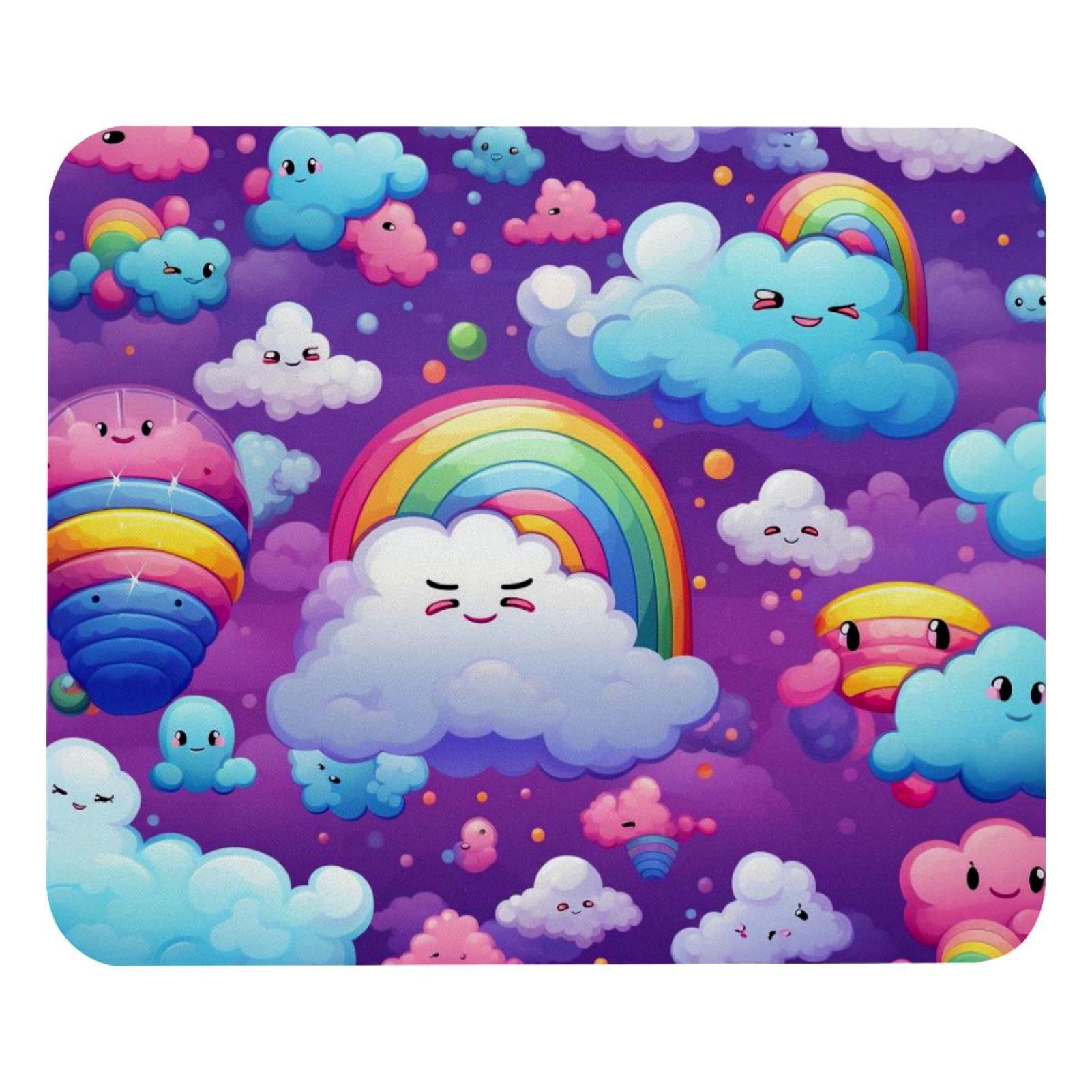 Cloud Gaming Mouse Pad, Desk Mat, Square 8.3x9.8 Inch Non-Slip Rubber ...