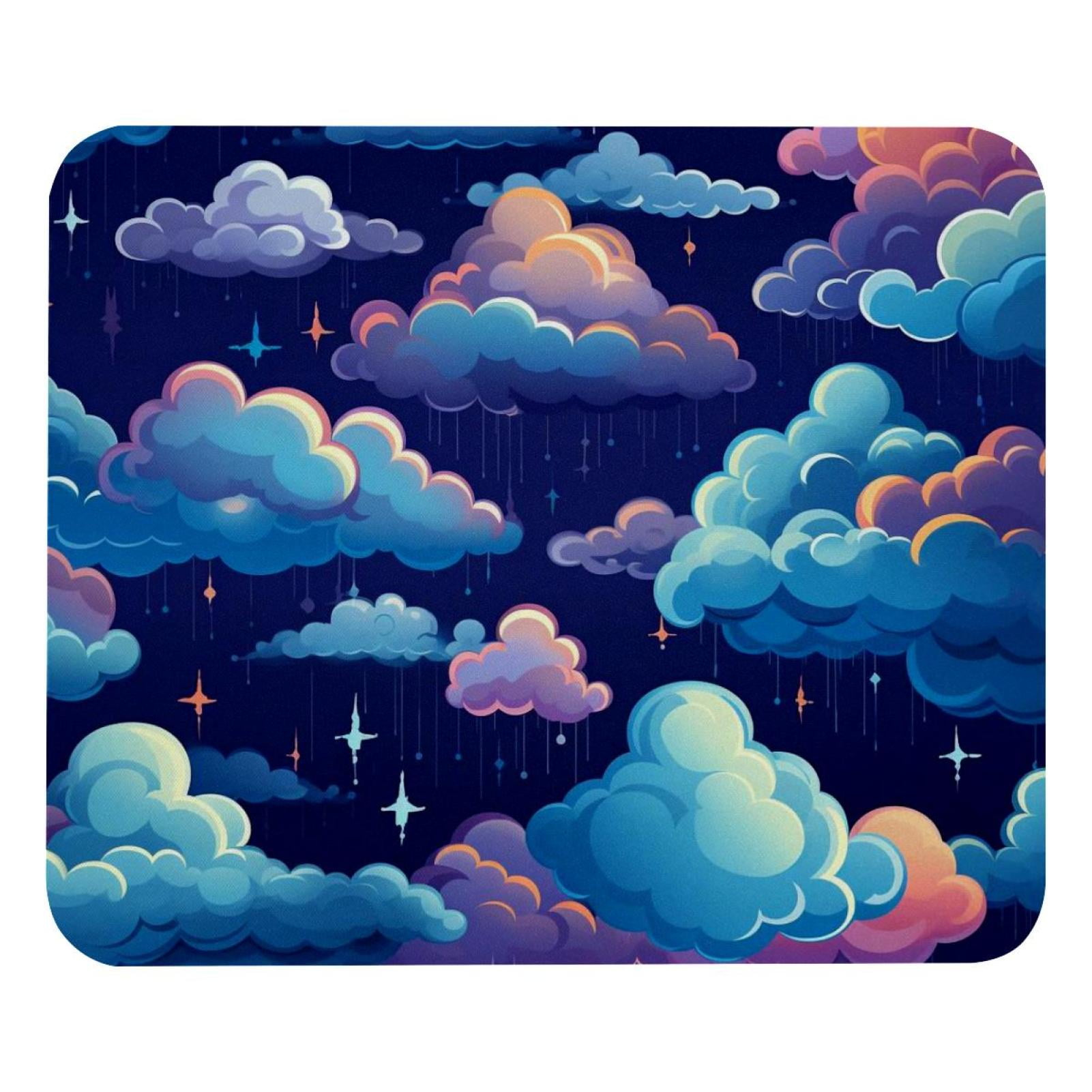 Cloud Gaming Mouse Pad, Desk Mat, Square 8.3x9.8 Inch Non-Slip Rubber ...
