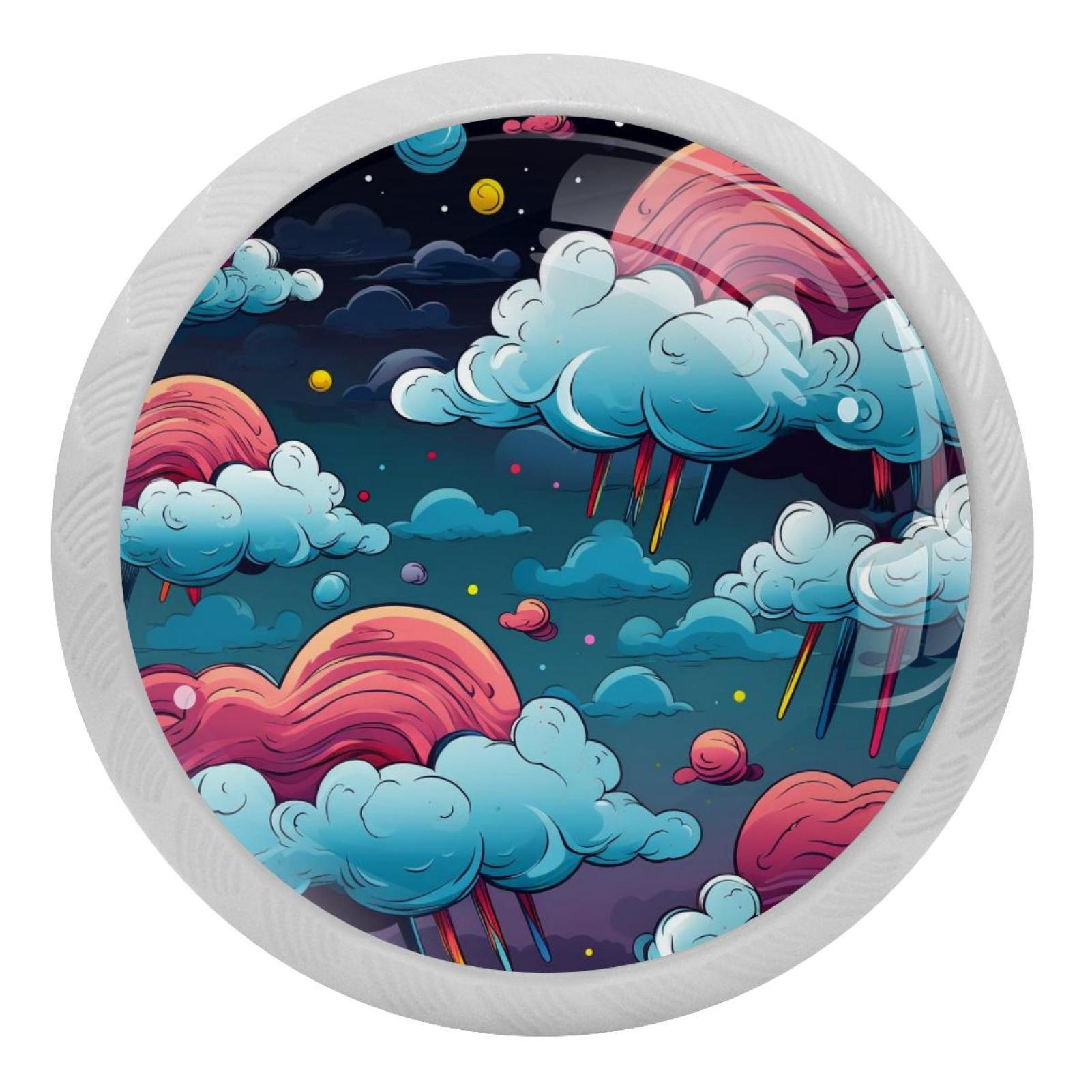 Cloud Glow-in-the-Dark Fluorescent Drawer Pulls - Round 4-Pack ...