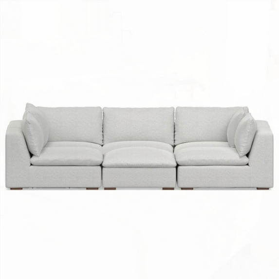 Cloud Grey Performance Fabric Pit Sectional Sofa: 124-Inch Wide, 1800 ...