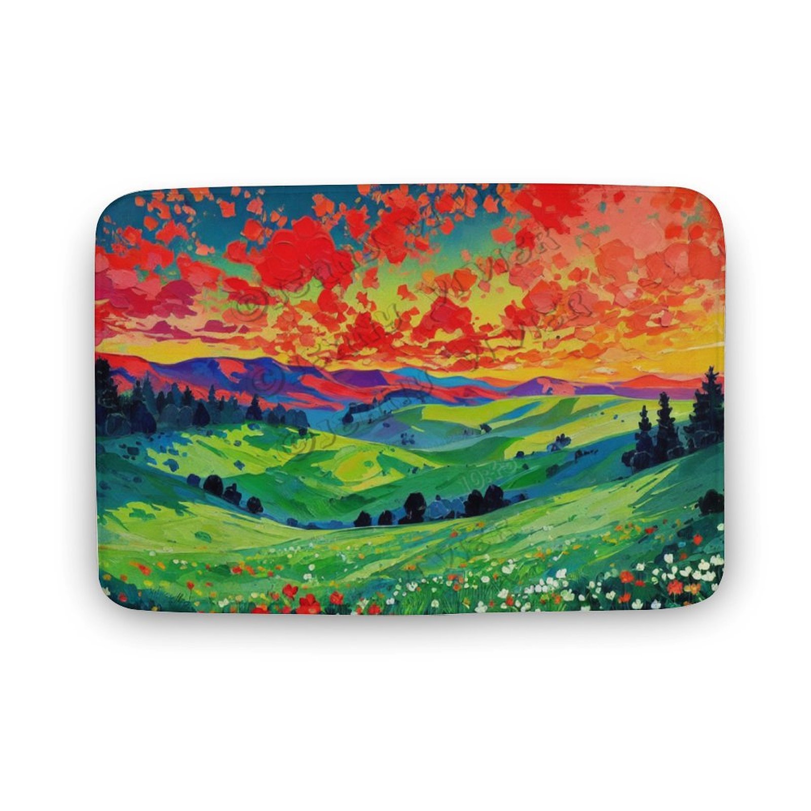 Cloud Hill Tree Print Bath Rug, Coral Velvet, 16"x24",Comfortable, Soft ...