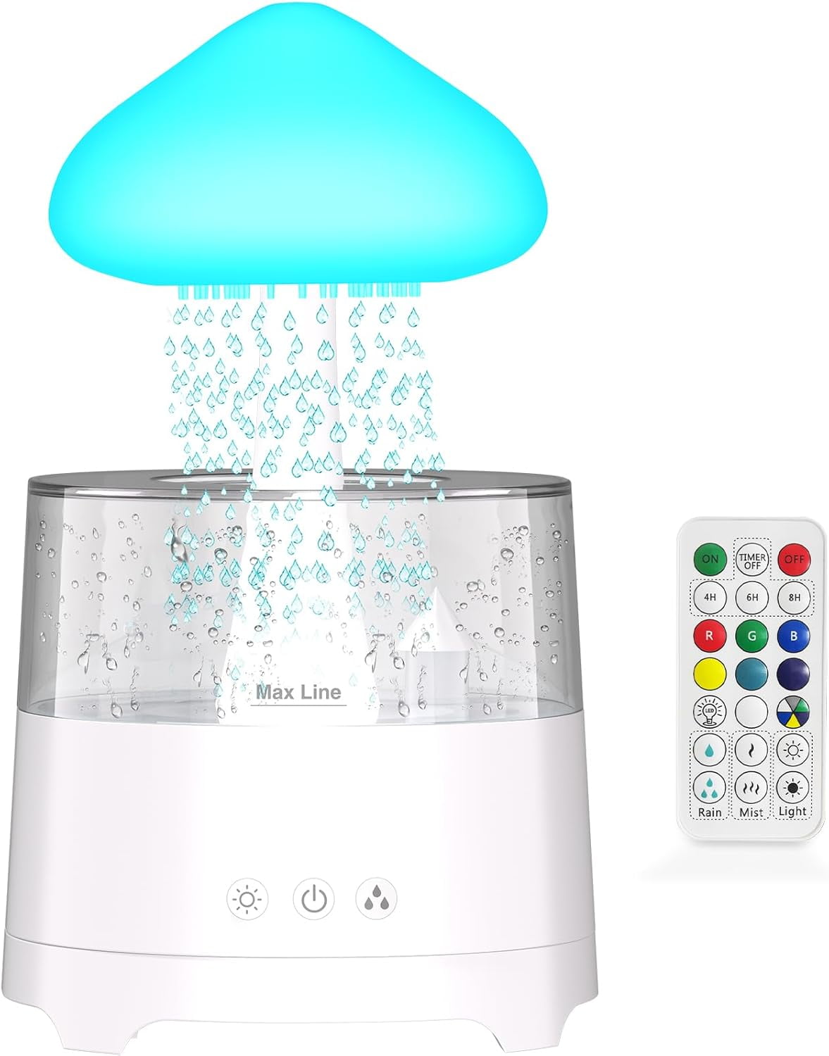 Cloud Humidifier Rain Diffuser Water Drip Diffuser 450ML with Remote ...