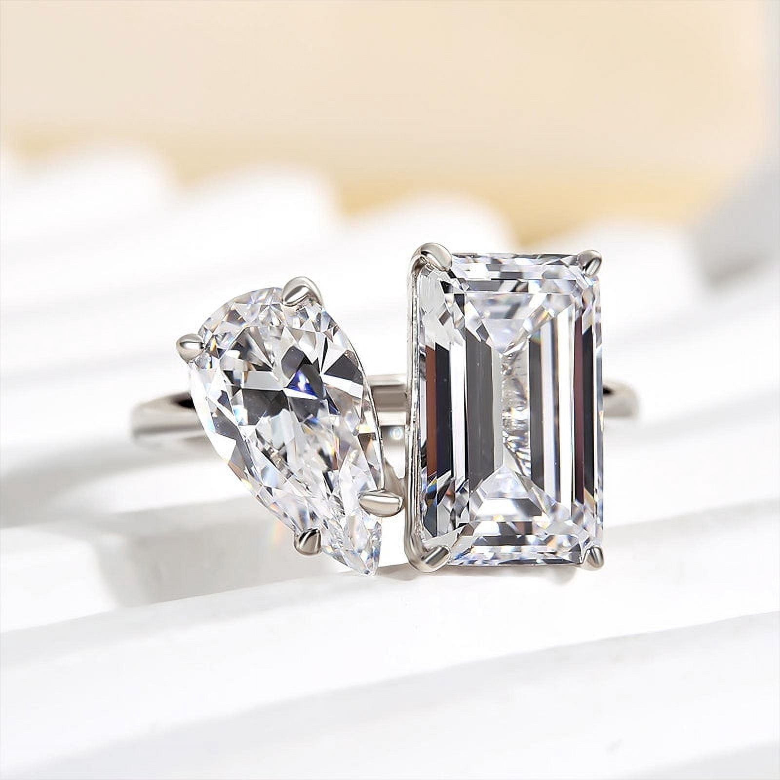 Cloud Jewel 1.3 Ct Lab-Created Simulated Diamond Engagement Ring - Two ...