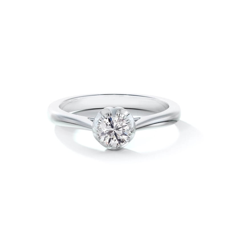 Cloud Jewel 1.6Ct Round Cut Moissanite Ring for Her - 14K White Gold ...