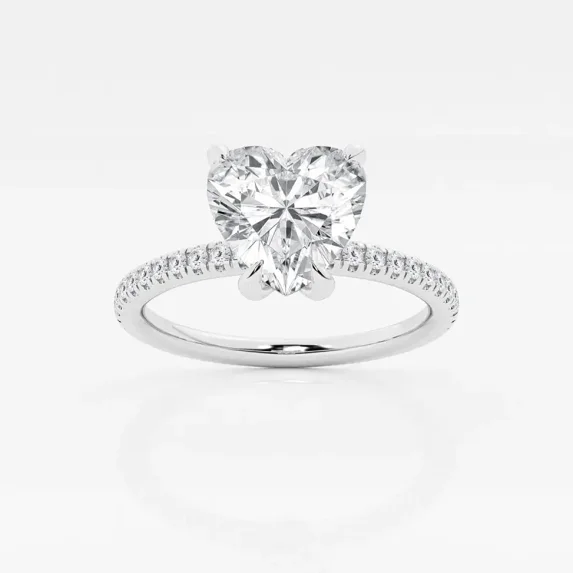 Cloud Jewel 1.7 Ct Heart Cut White Diamond Solitaire Ring for Her - 14K ...