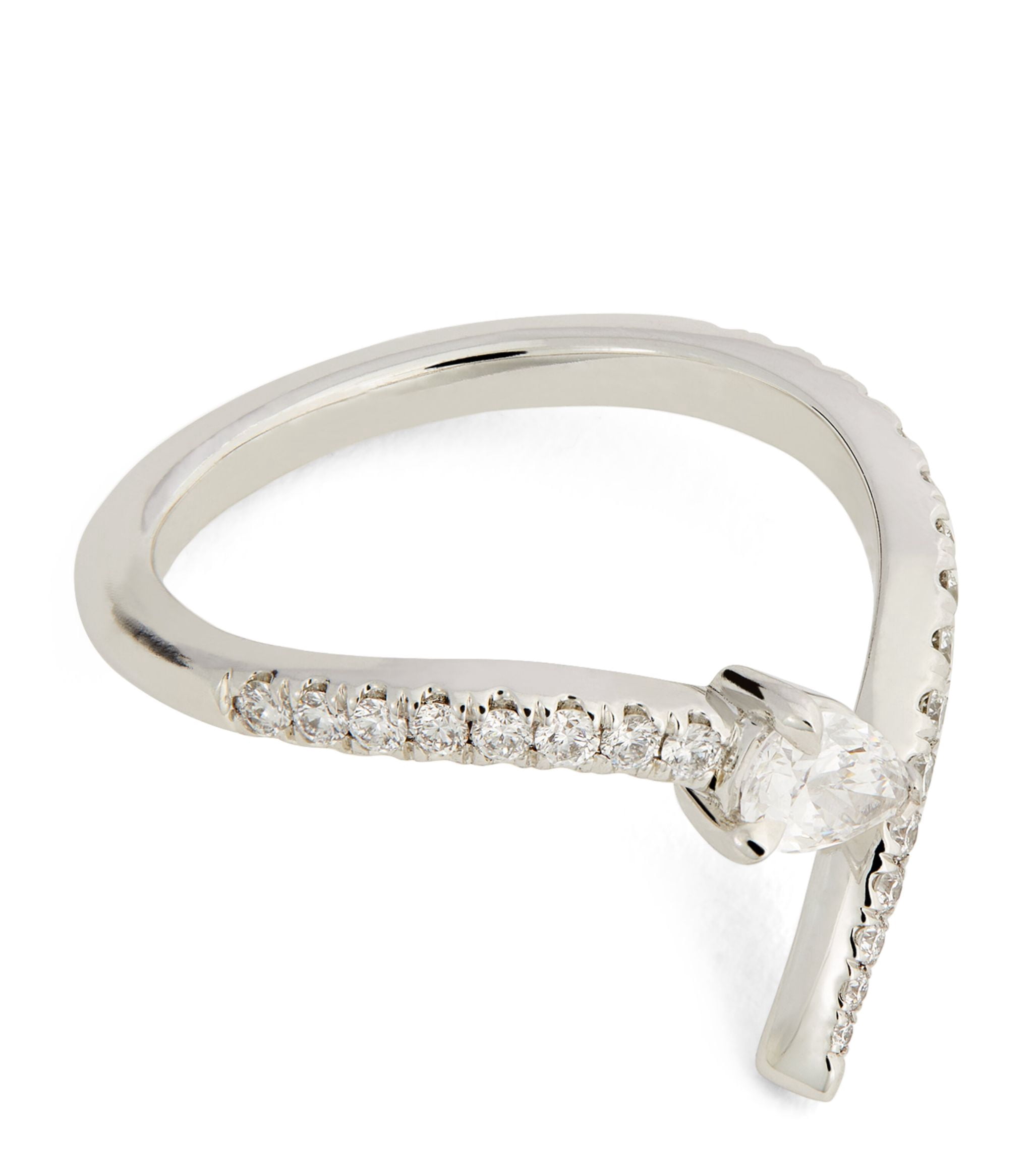 Cloud Jewel 1.7 Ct Pear Cut Moissanite Ring for Women's - 14K White ...