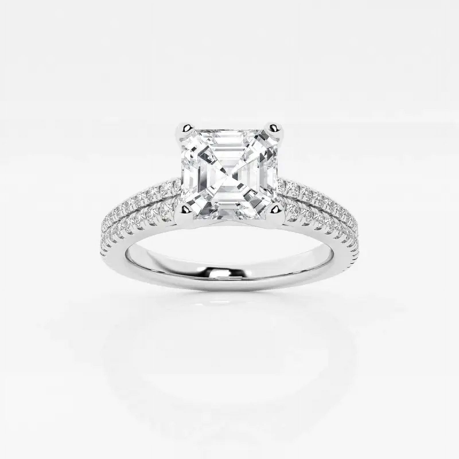 Cloud Jewel 1.7Ct Asscher Cut Lab Created Diamond Engagement Ring - 14K ...