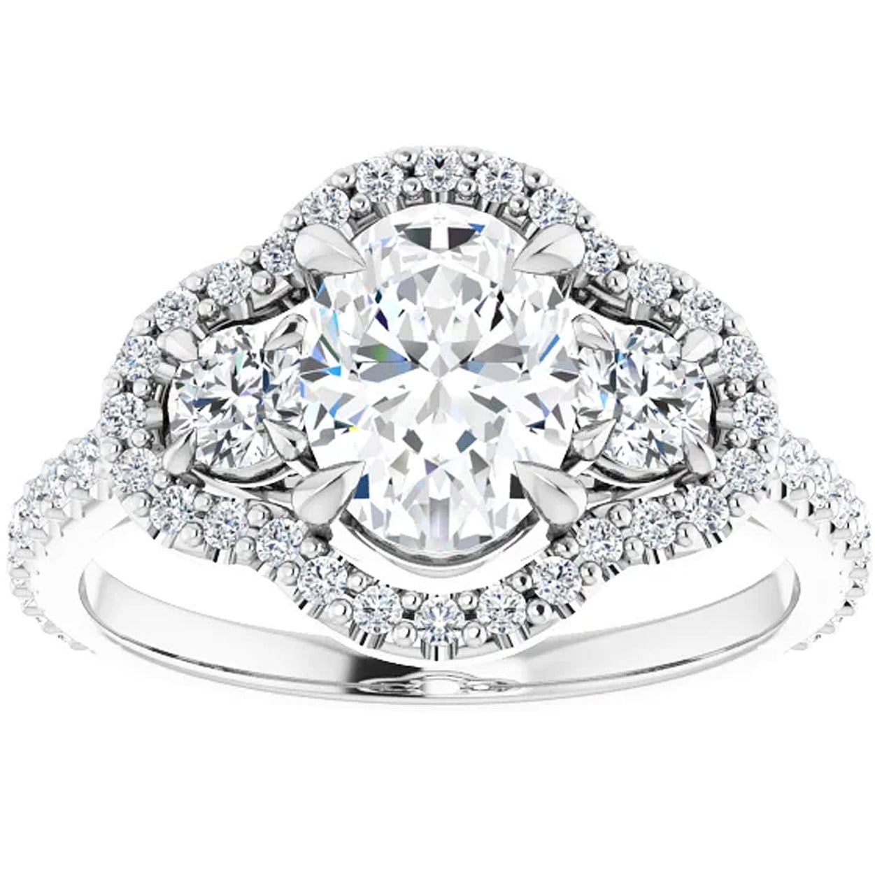 Cloud Jewel 1.9 Ct Oval Cut Lab Created Simulated Diamond Engagement ...
