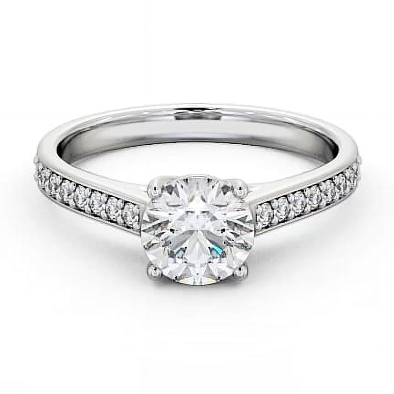 Cloud Jewel 1.9 Ct Round Cut Lab Simulated Diamond Rings - 14K White ...