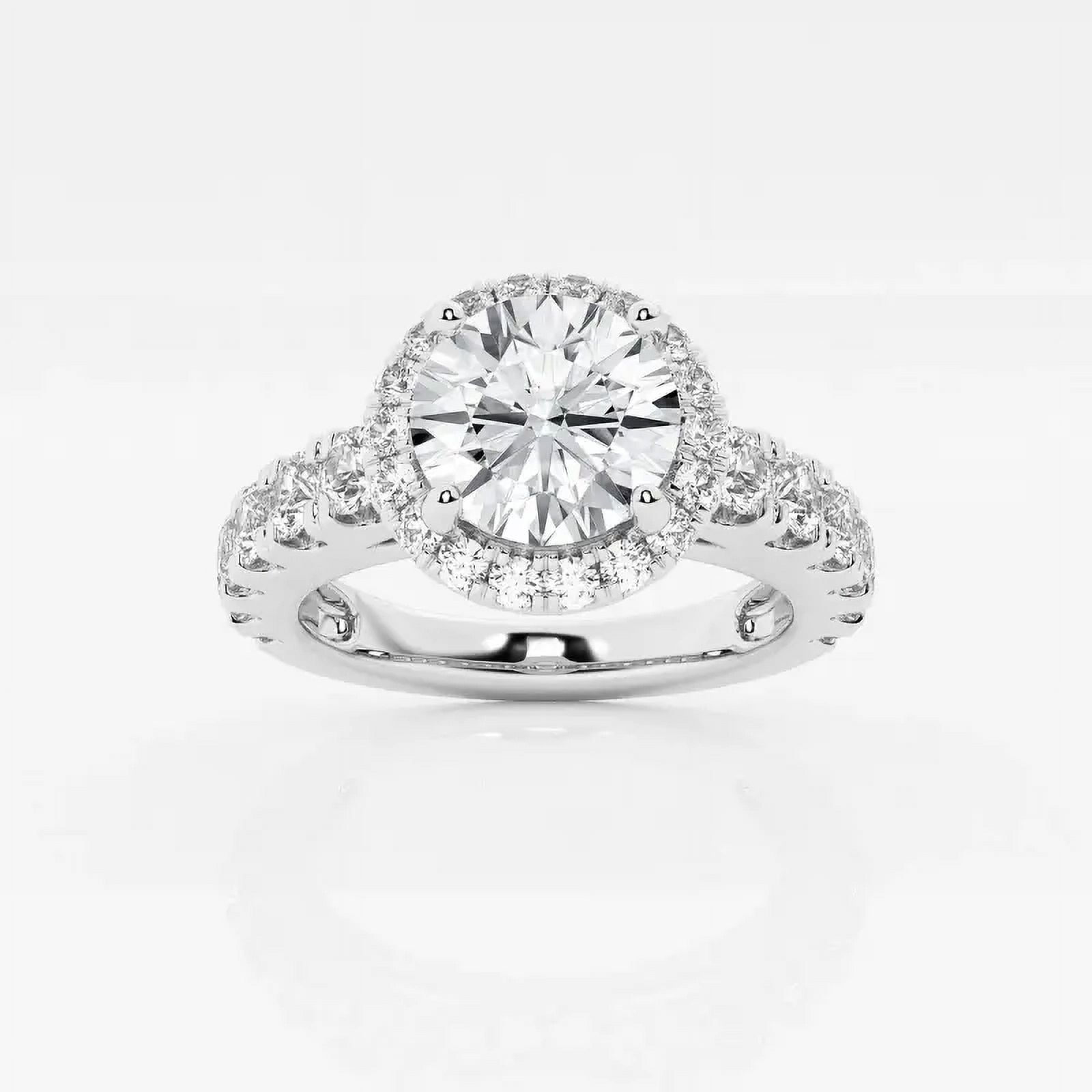 Cloud Jewel 1 Ct Lab Created Diamond Round Cut Engagement Ring - 14K White Gold Plated Ring ...