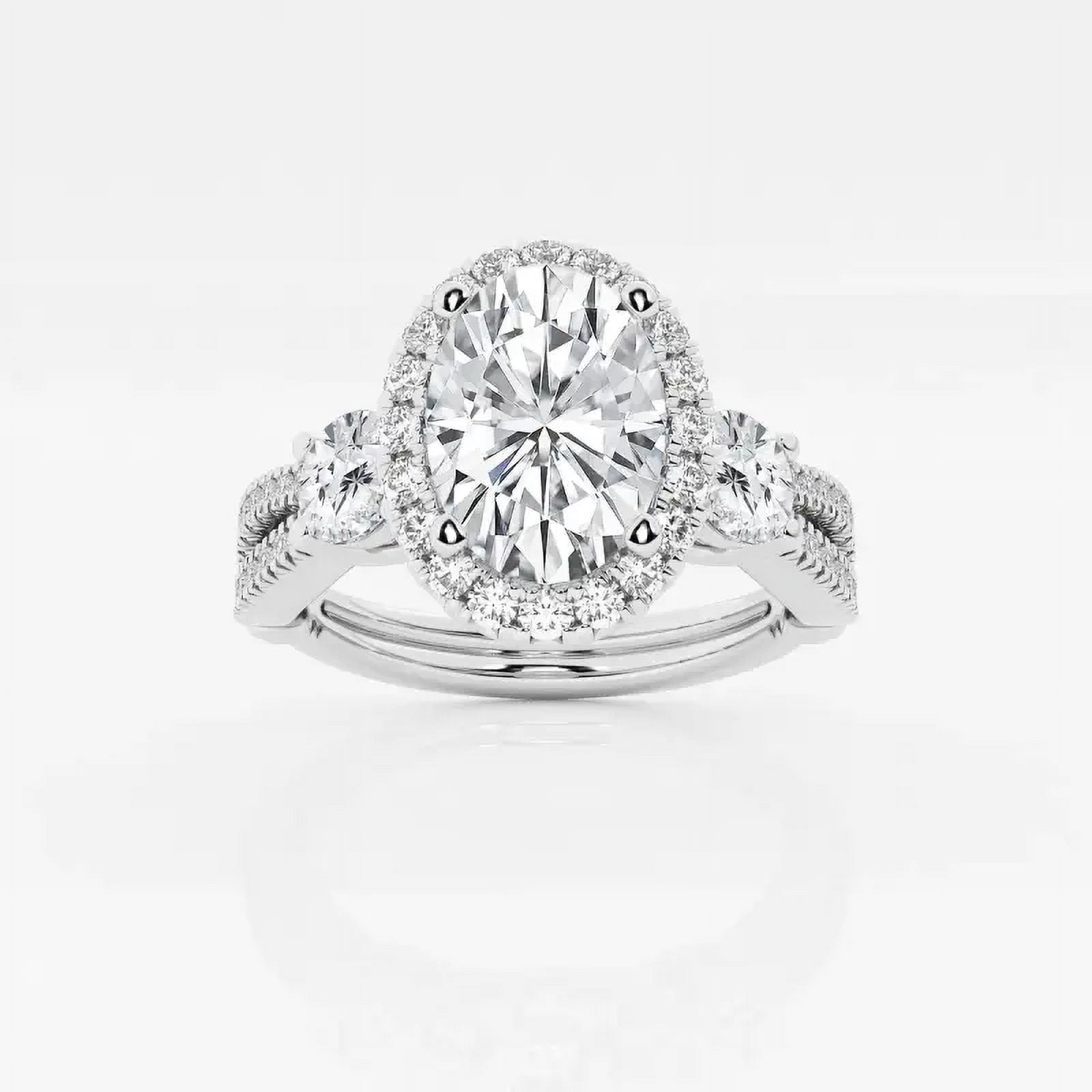 Cloud Jewel 14K White Gold Over Ring Clearance - 2 Ct VVS1/D Oval Cut ...