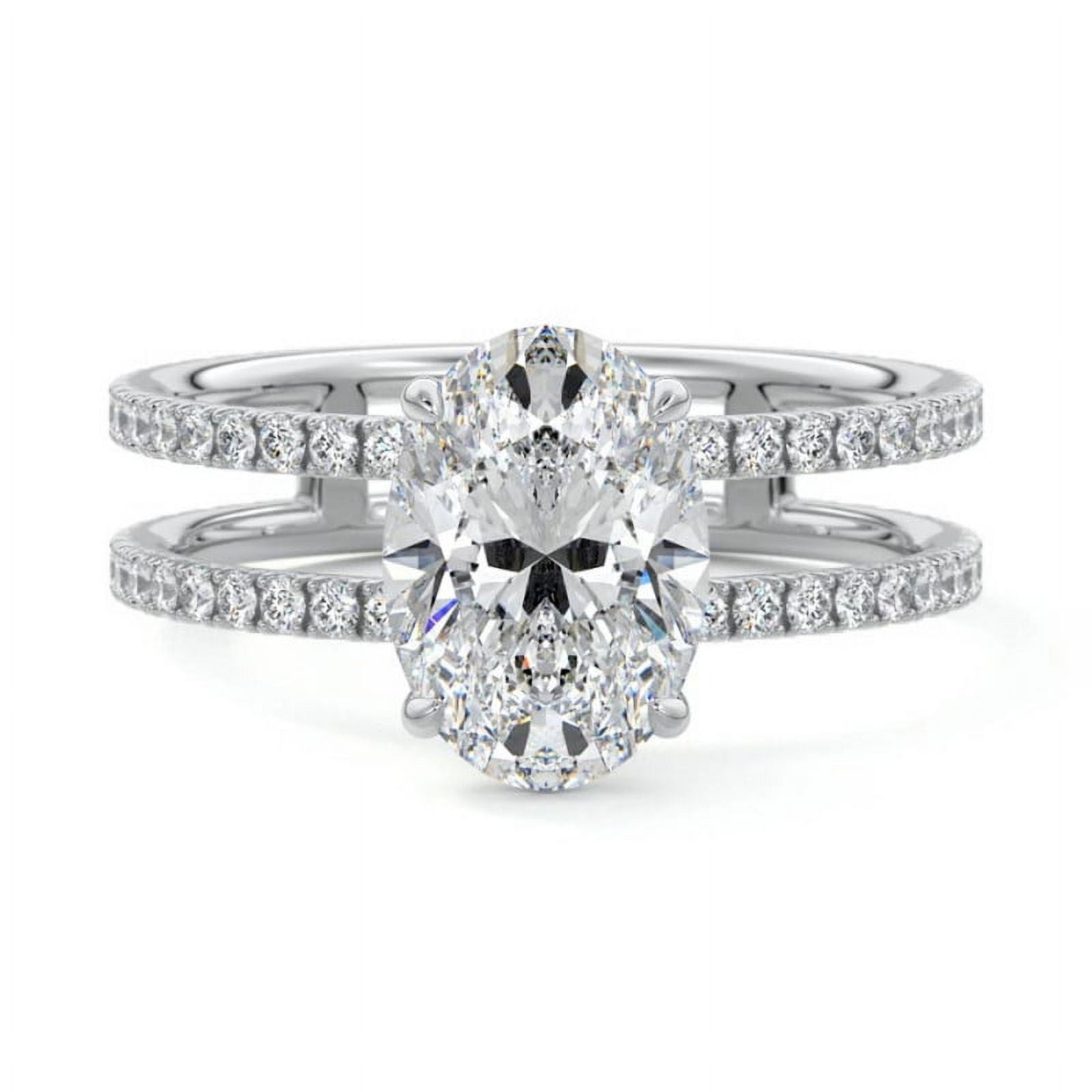 Cloud Jewel 14K White Gold Over Ring - Stunning 1.8 Ct Oval Cut Lab ...