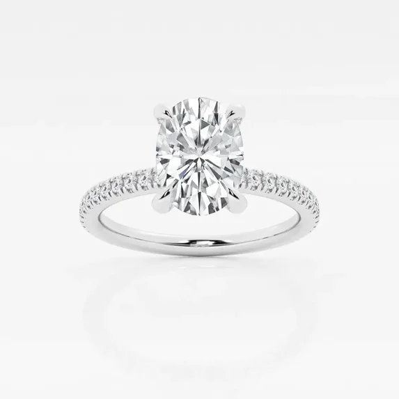 Cloud Jewel 14K White Gold Over Rings - 1.8 Ct Oval Excellent Cut ...