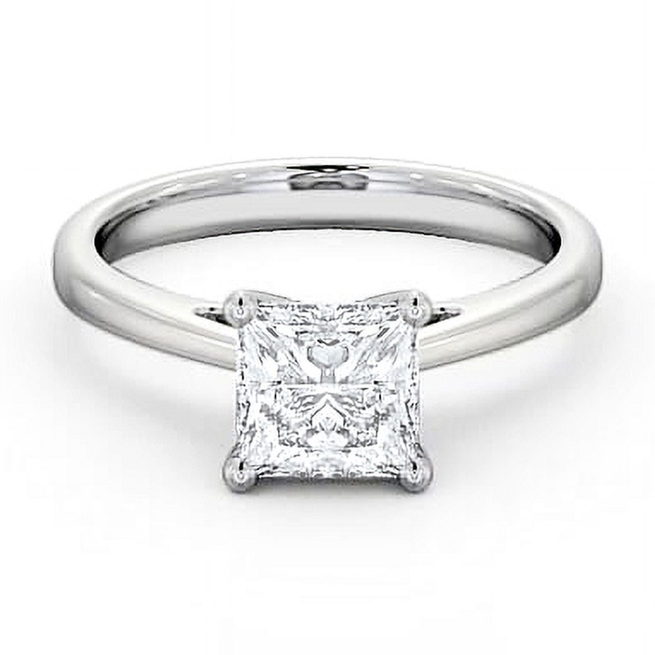 Cloud Jewel 14K White Gold Plated Princess Cut Solitaire Ring - 1.8 Ct ...
