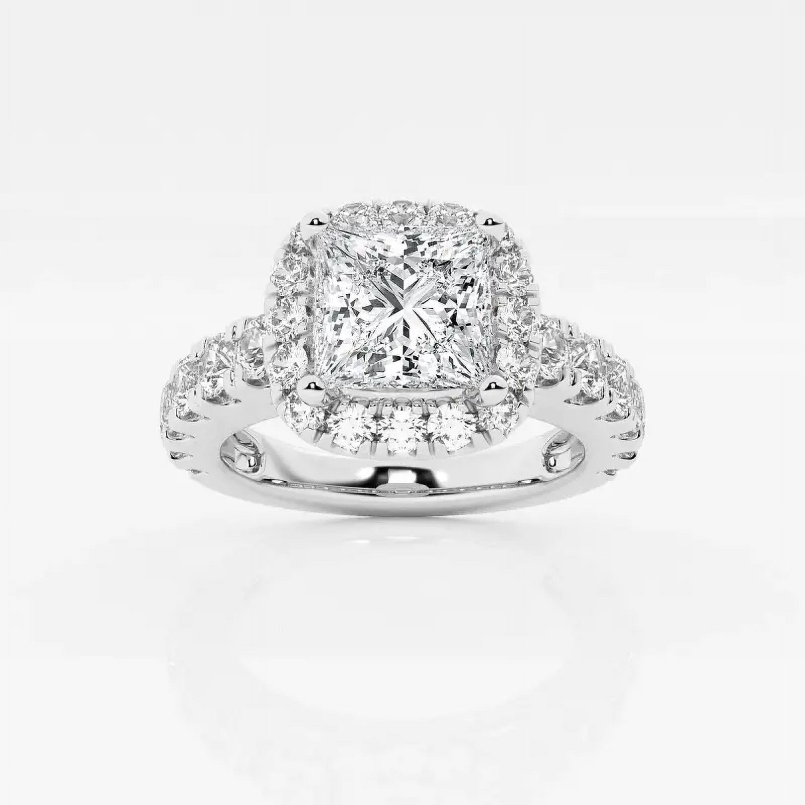 Cloud Jewel 14K White Gold Plated Ring - 0.9 Ct Round Brilliant Cut ...