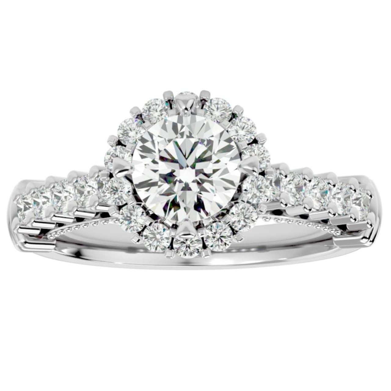 Cloud Jewel 14K White Gold Plated Ring for Her - 2.2 Ct Lab Diamond ...