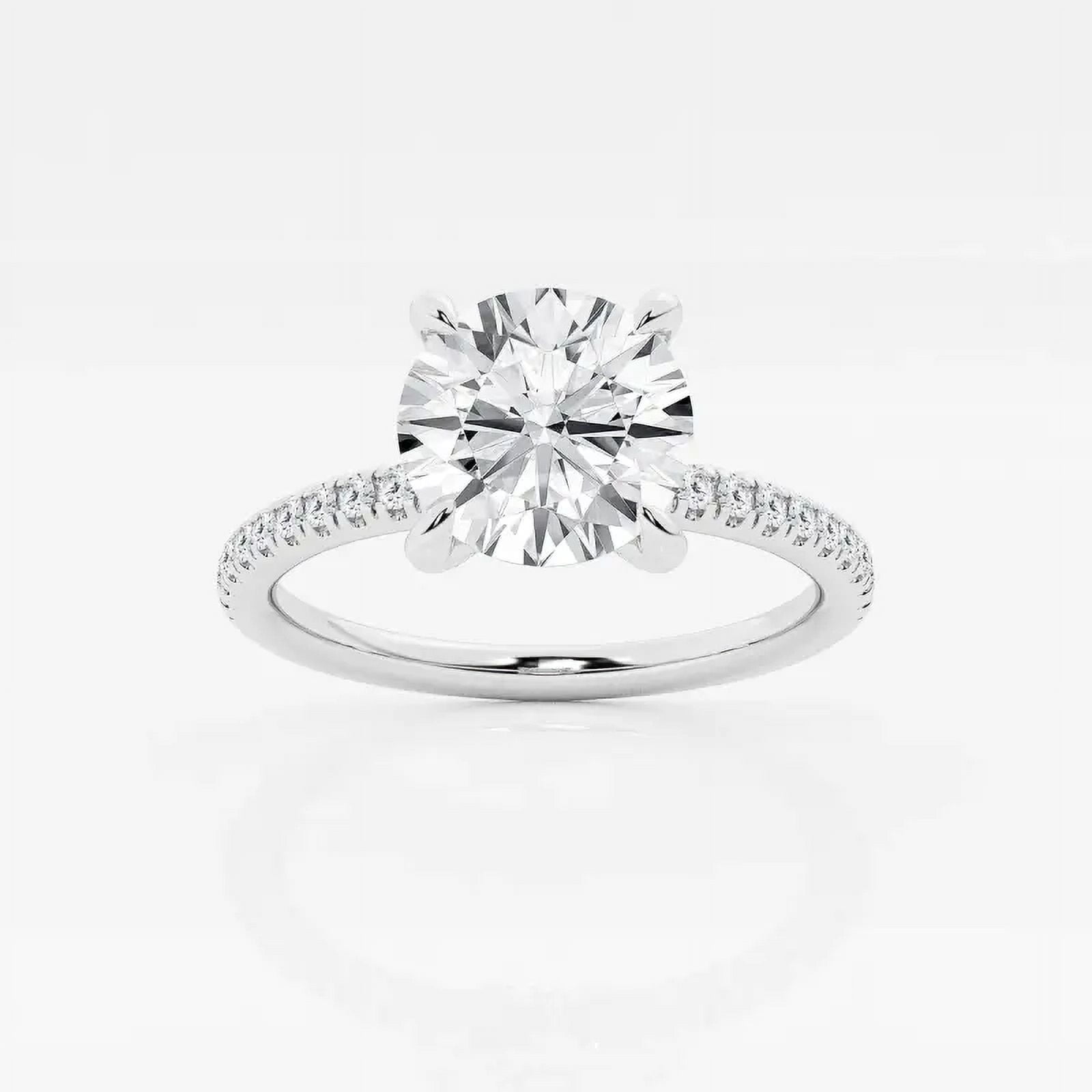 Cloud Jewel 14K White Gold Plated Ring - Brilliant 1.7 Ct Round Cut ...