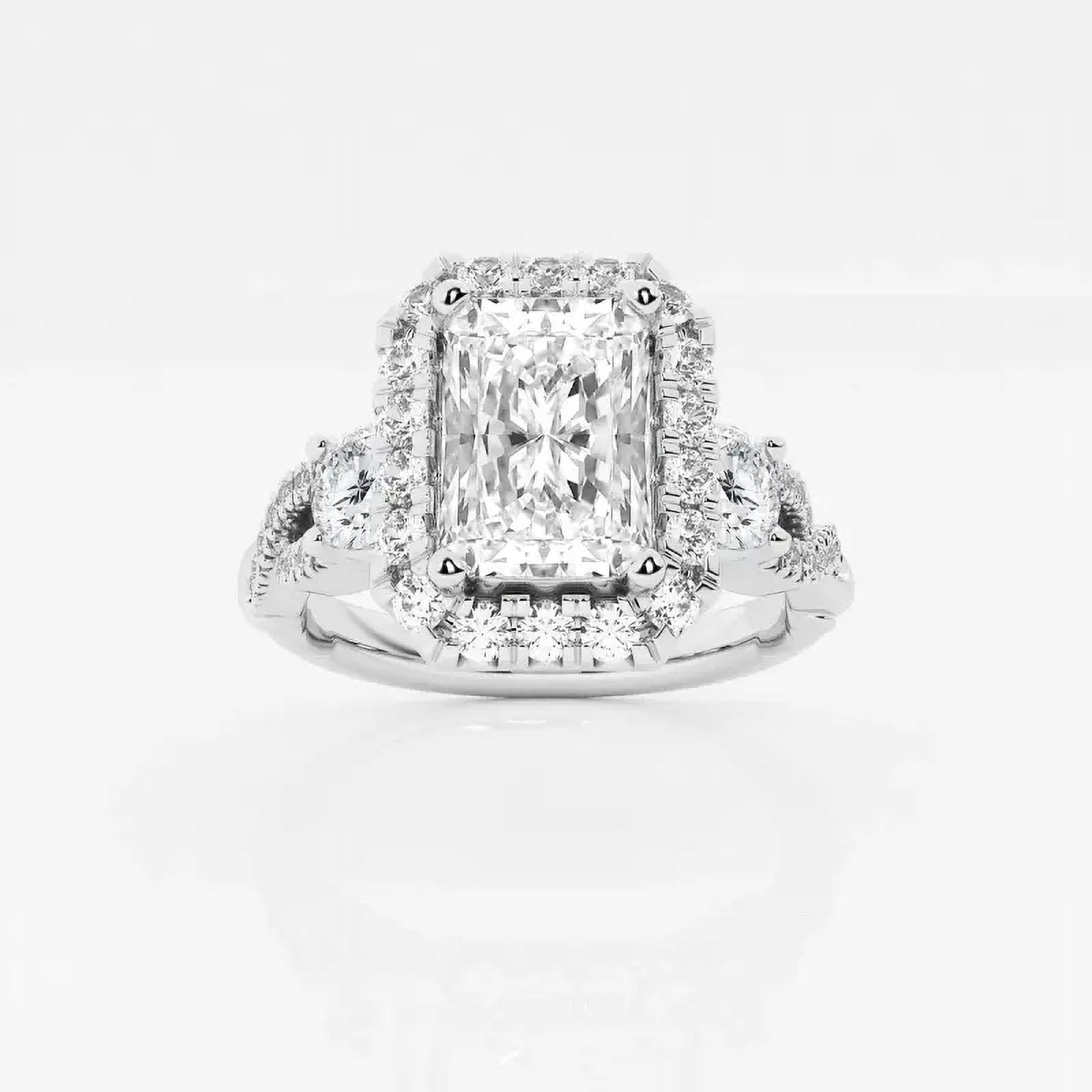 Cloud Jewel 14K White Gold Plated Rings - Radiant Cut Excellent 2 Ct ...