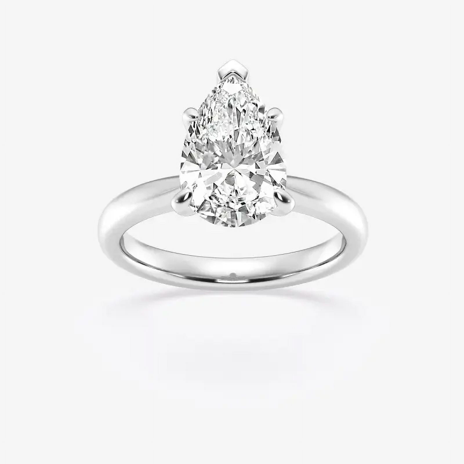 Cloud Jewel 14K White Gold Plated Solitaire with Accent Ring - 1.2 Ct ...