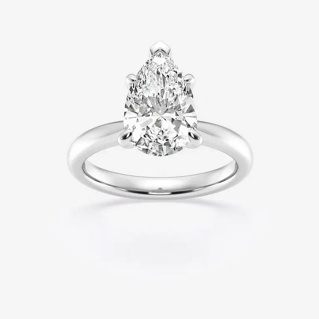 Cloud Jewel 14K White Gold Plated Solitaire with Accent Ring - 1.2 Ct ...