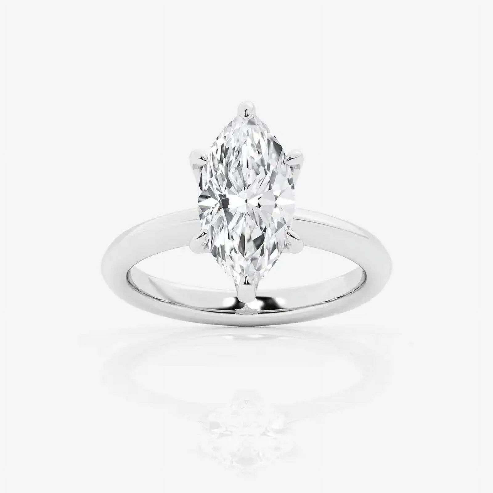 Cloud Jewel 14K White Gold Plated Solitaire Ring - 2 Ct Round Cut ...
