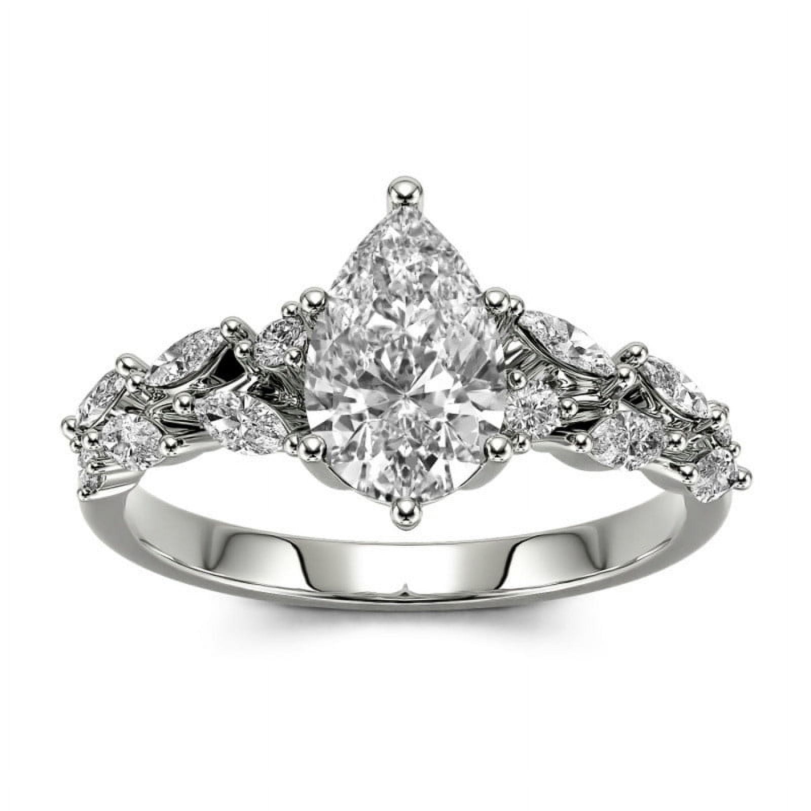 Cloud Jewel 14K White Gold Plated Solitaire Ring - Excellent 1.7 Ct ...
