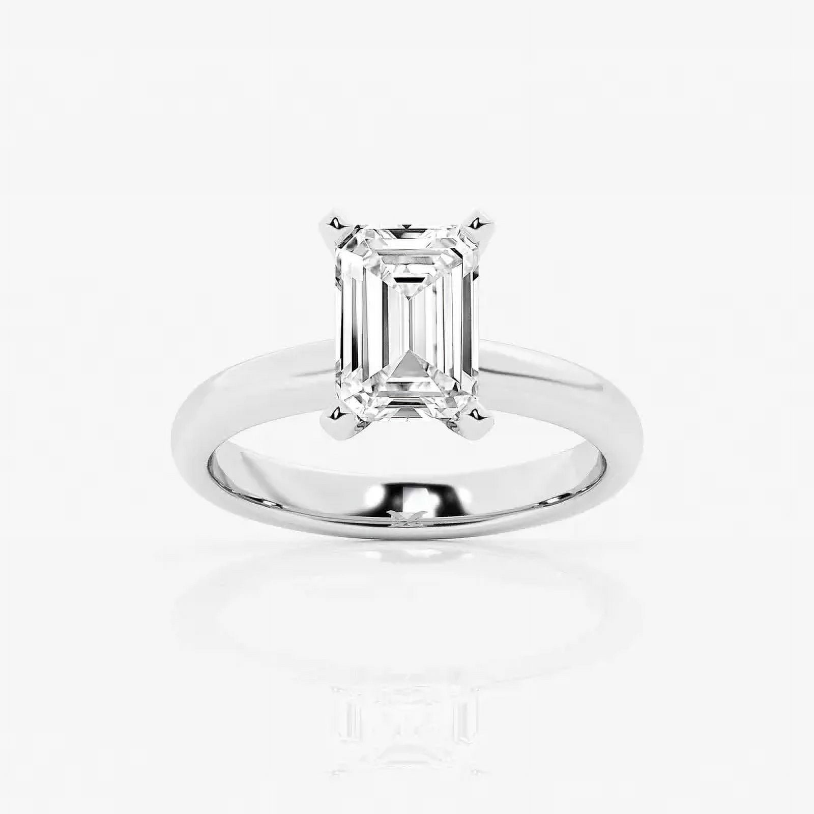 Cloud Jewel 14K White Gold Plated Women's Ring - Emerald Cut 1.5 Ct Lab ...