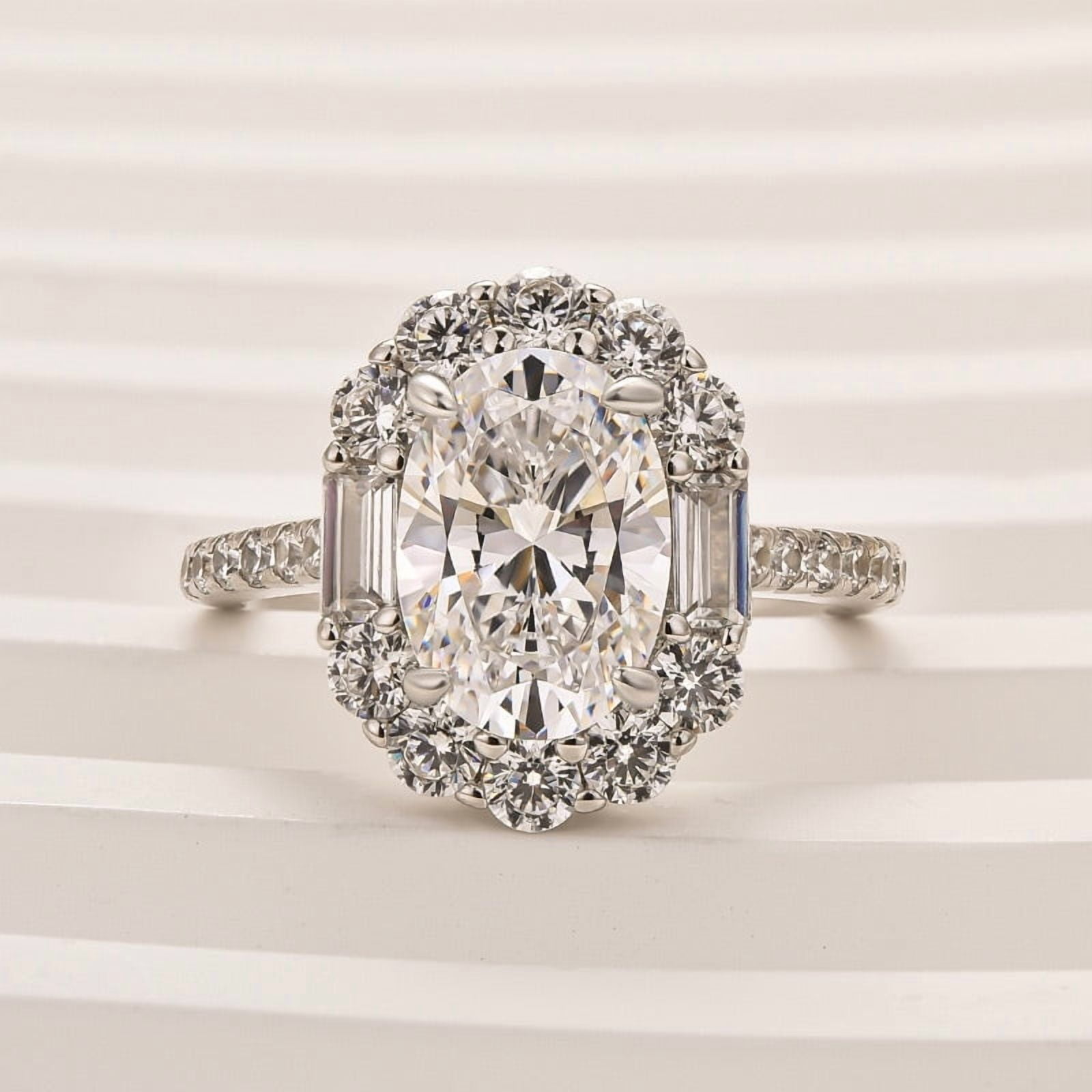 Cloud Jewel 14k White Gold Plated Ring - 1.4 Ct Oval Cut VVS1/D Lab ...