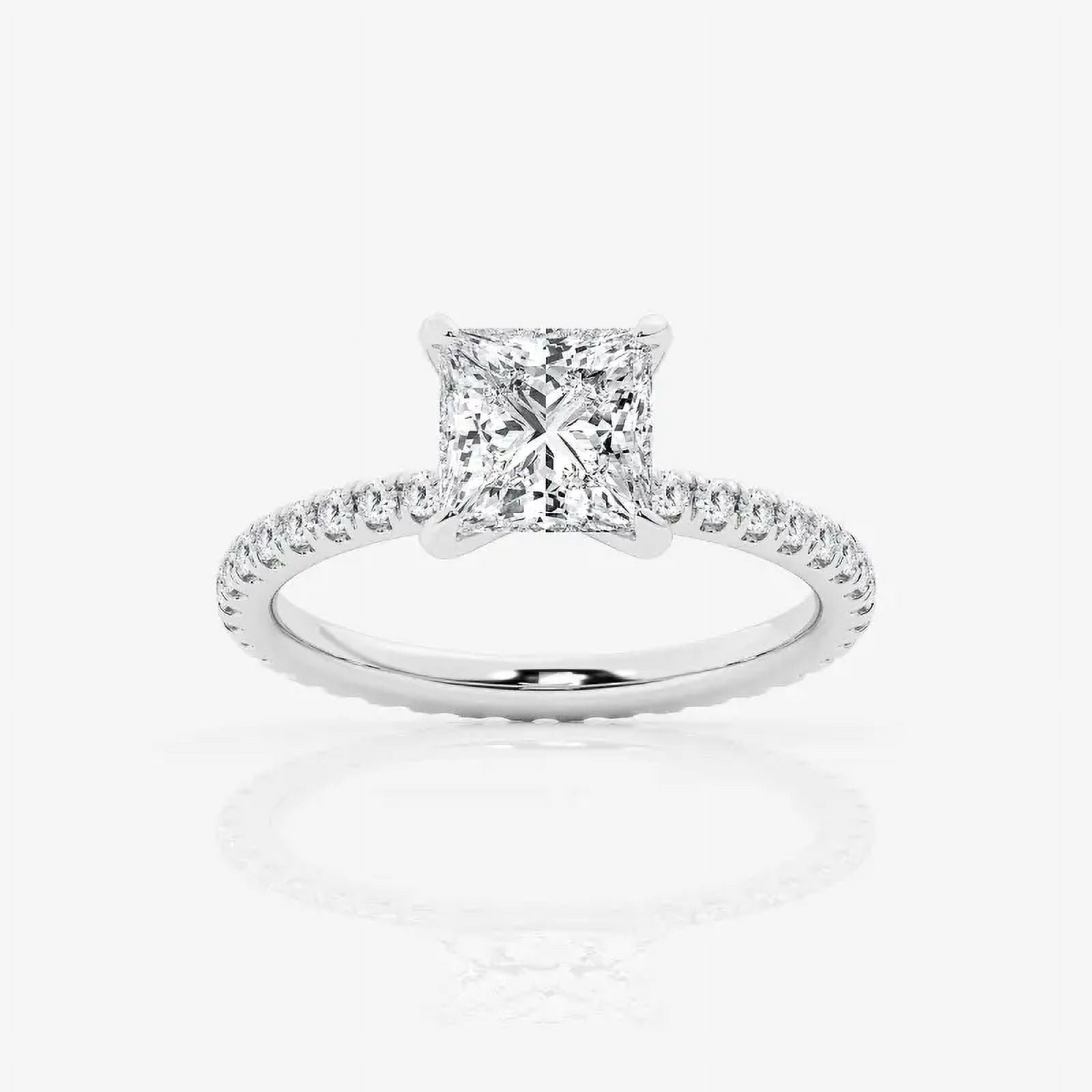 Cloud Jewel 14k White Gold Plated Ring - 1.8 Ct Princess Cut Lab ...