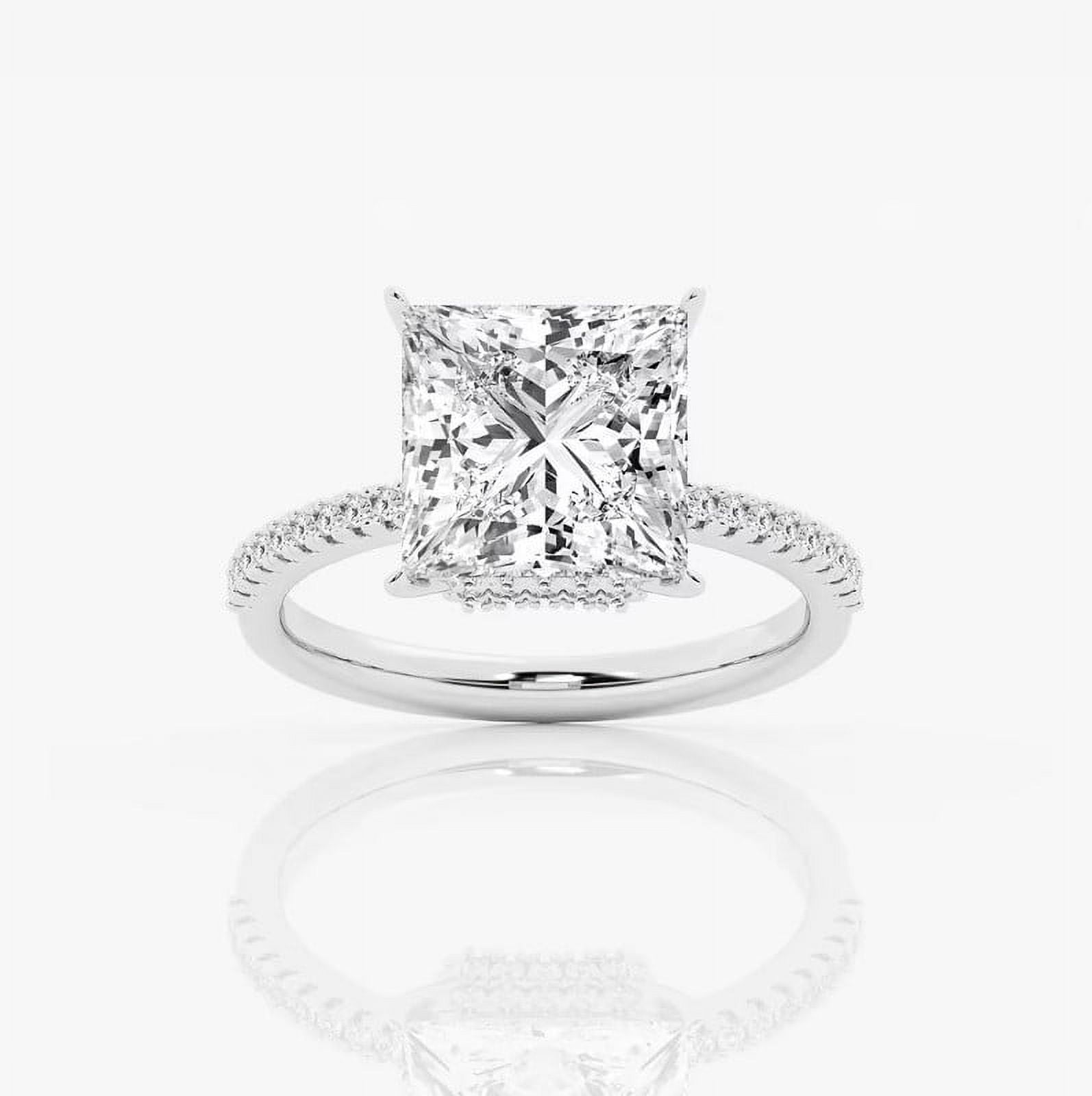 Cloud Jewel 14k White Gold Plated Ring - 2 Ct Princess Cut Diamond Ring ...