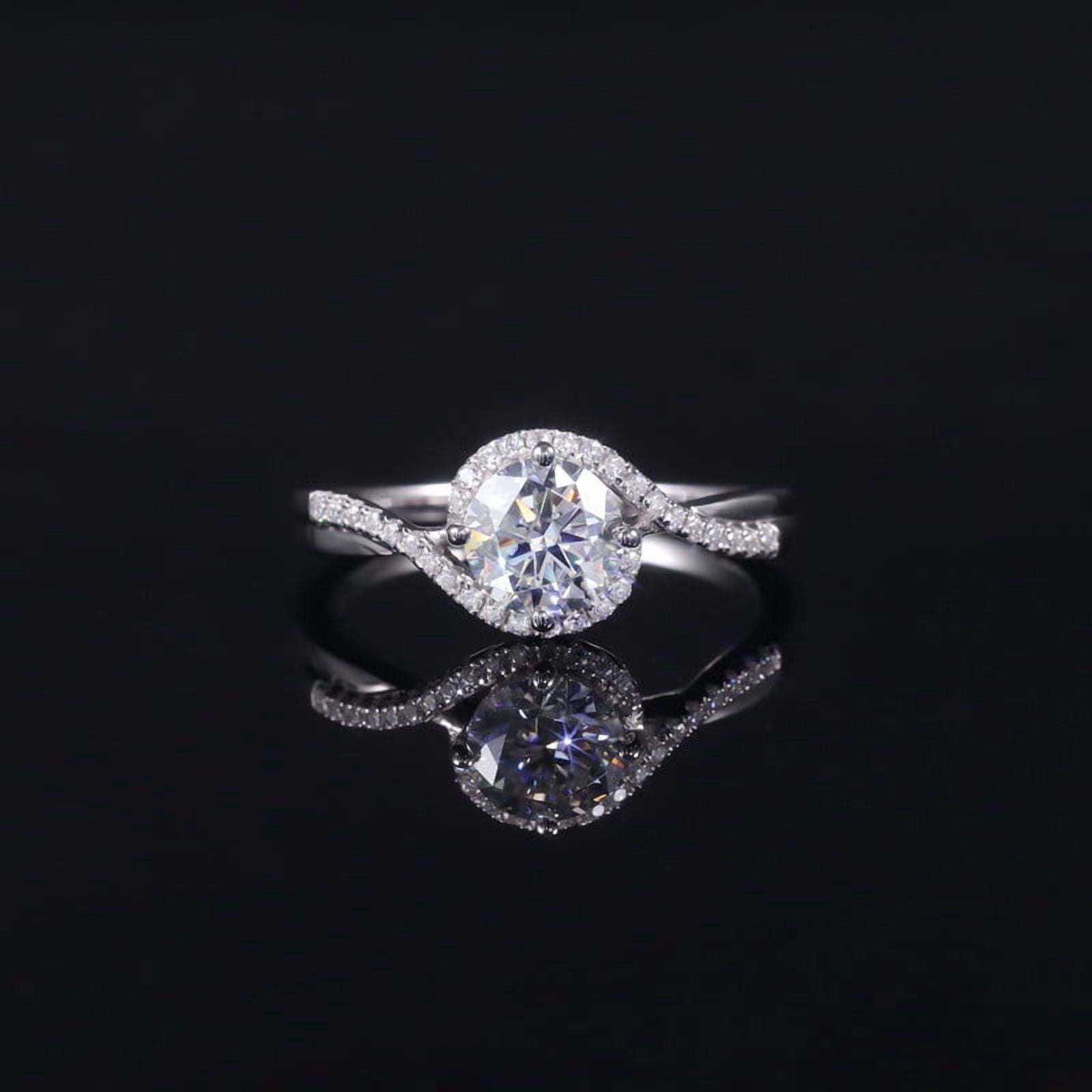 Cloud Jewel 14k White Gold Plated Wedding Ring - 2 Ct Round Cut VVS1/D ...
