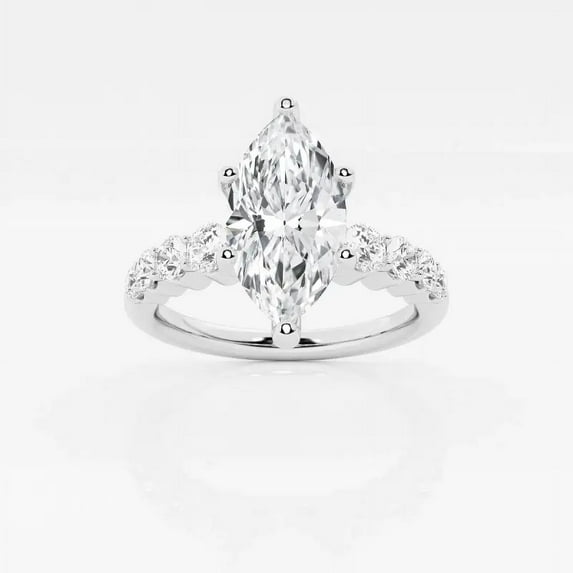 Cloud Jewel 2.1 Ct Marquise Cut Diamond Ring - White Diamond Engagement ...