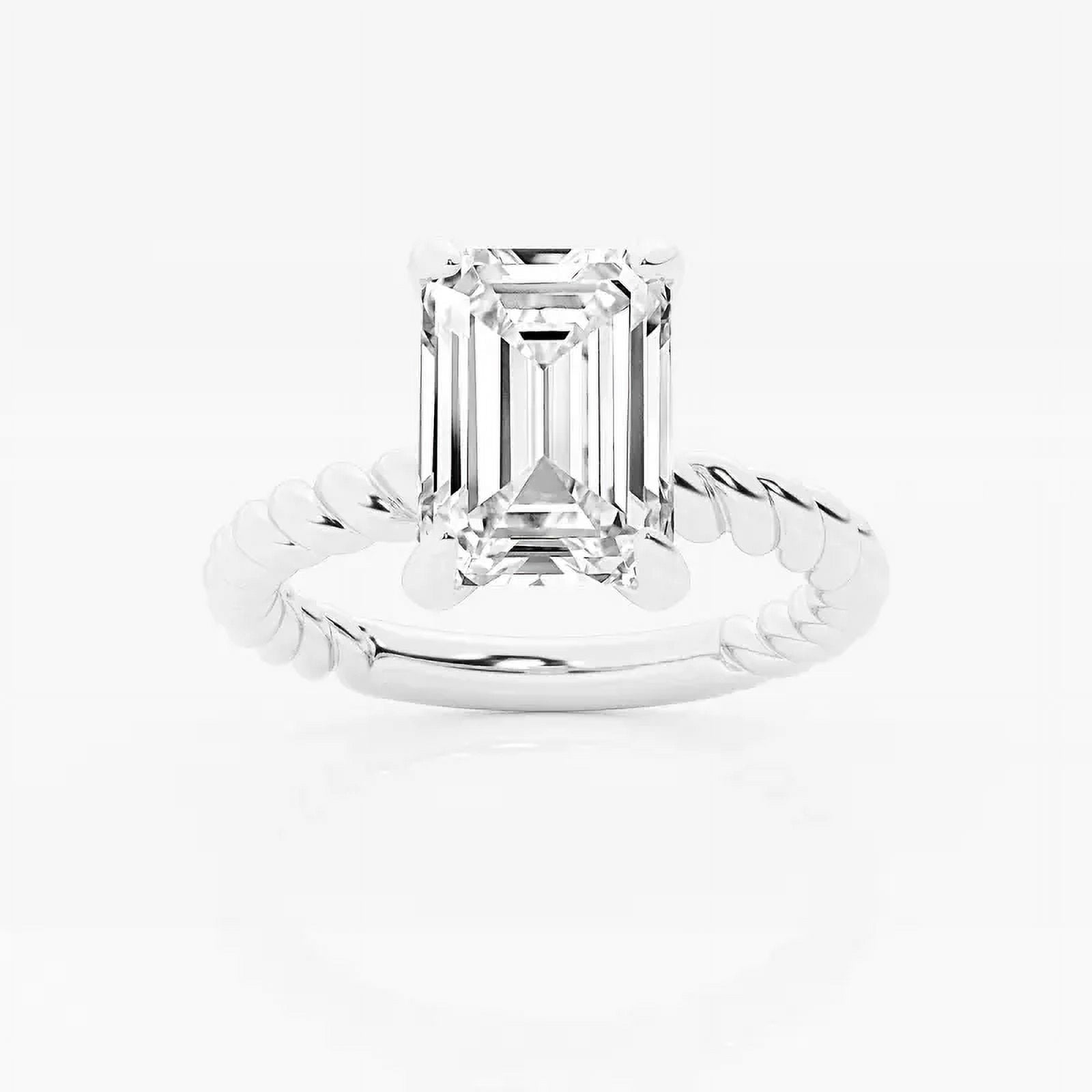 Cloud Jewel 2.1 Ct VVS1/D Emerald Cut Solitaire Diamond Rings - Engagement Wedding Hidden Halo ...