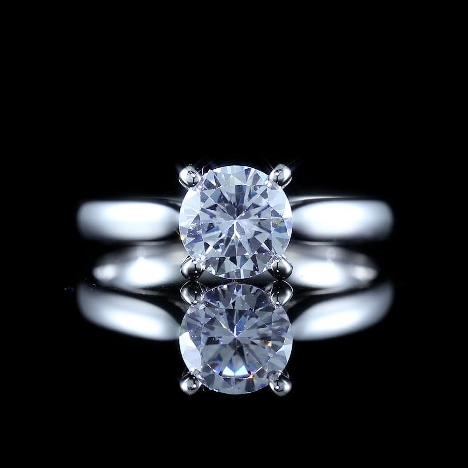 Cloud Jewel 2 Ct Round Cut Diamond Engagement Ring - 14K White Gold ...
