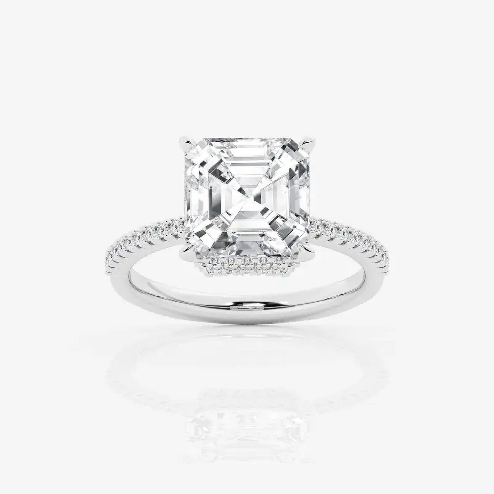 Cloud Jewel Asscher Cut 2 Ct Lab Created Diamond Ring - 14K White Gold ...