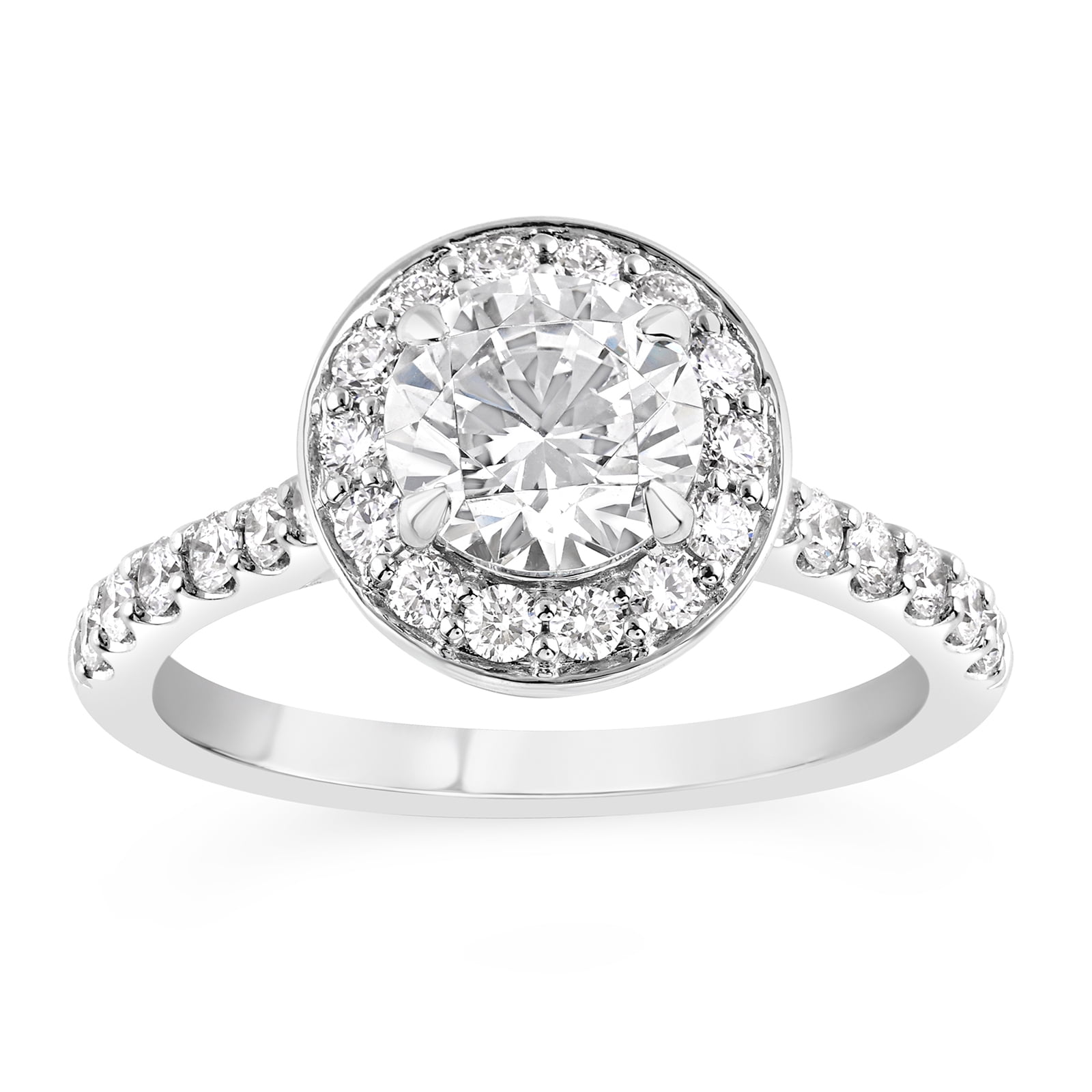 Cloud Jewel 1.8 Ct Round Cut Moissanite Ring - Stamped 14k White Gold ...