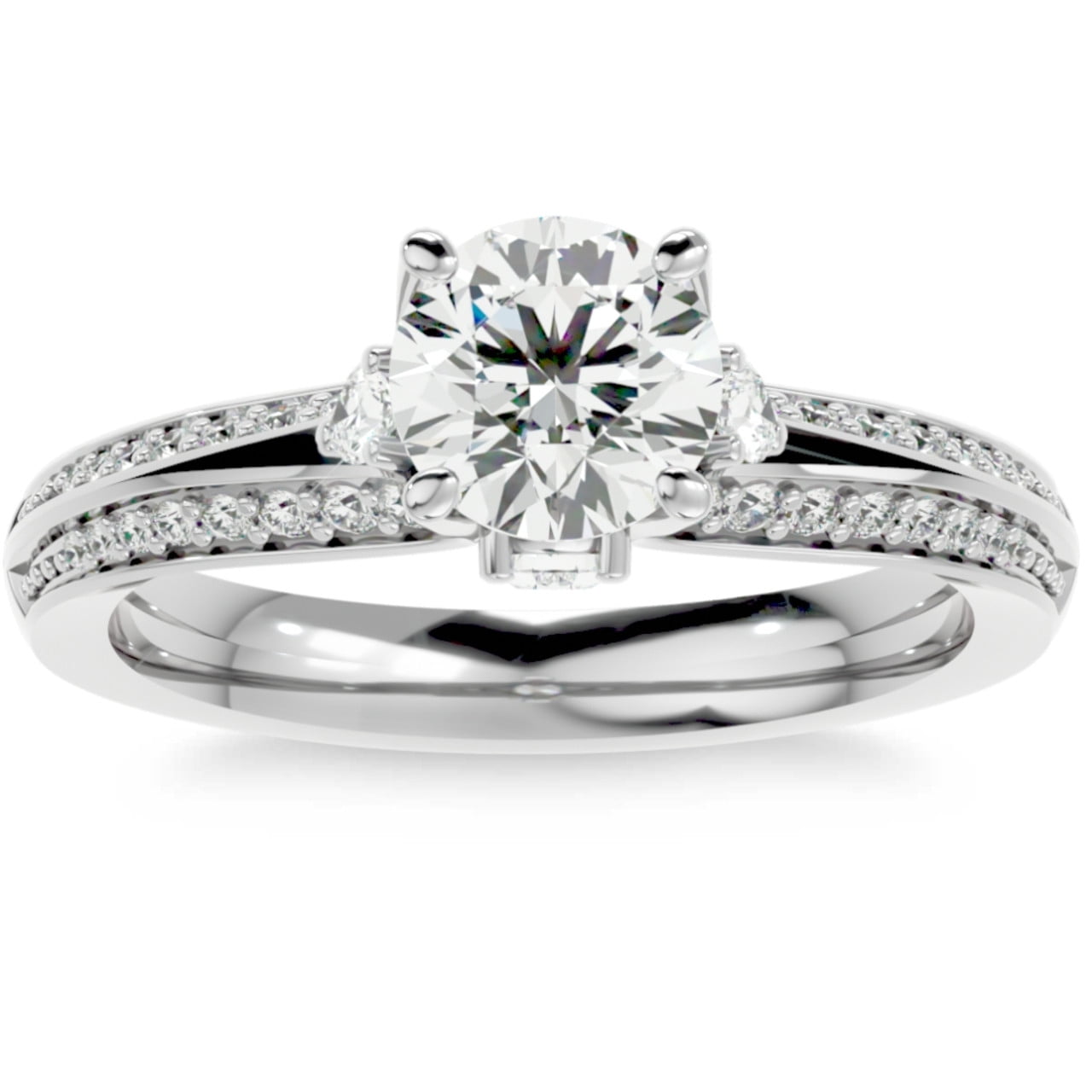 Cloud Jewel Classic Wedding Anniversary Diamond Bands - 1 Ct Round Cut ...