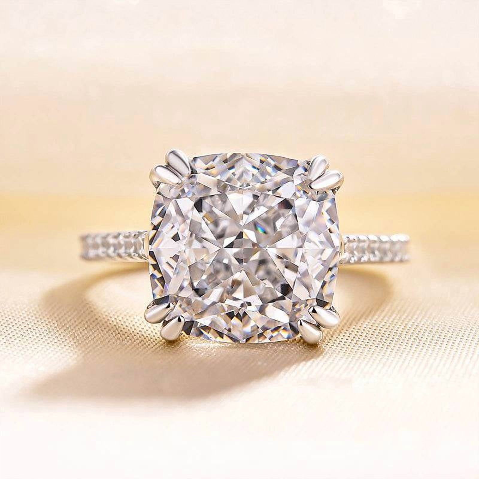 Cloud Jewel Cushion Cut Lab-Created Diamond Engagement Ring for Women ...