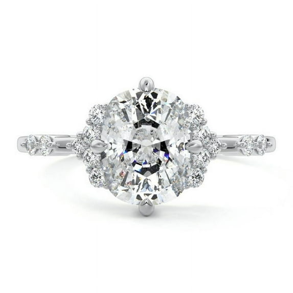 Cloud Jewel Elegant 1.9 Ct Cushion Cut Lab Created Diamond Ring for Women's - Engagement Side ...