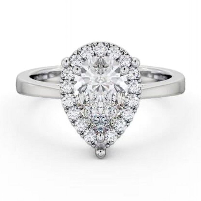 Cloud Jewel Engagement 14K White Gold Plated Rings - 2.3 Ct Pear Cut ...
