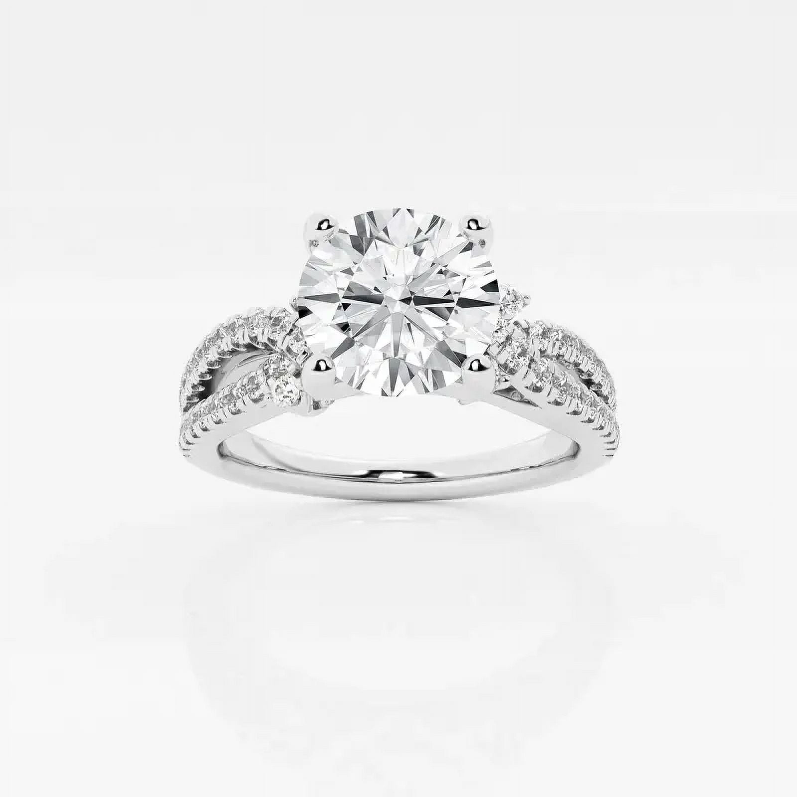 Cloud Jewel Engagement Wedding Rising Split Shank Ring - 1.6 Ct Round ...