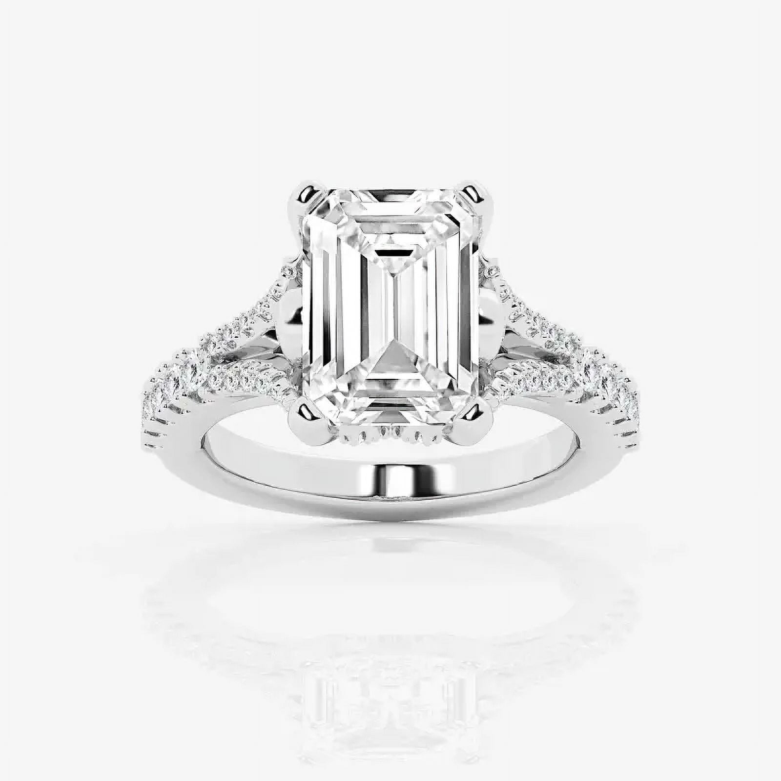 Cloud Jewel Excellent 1.43 Ct Emerald Cut Diamond Ring - 14K White Gold Over Wedding Anniversary ...