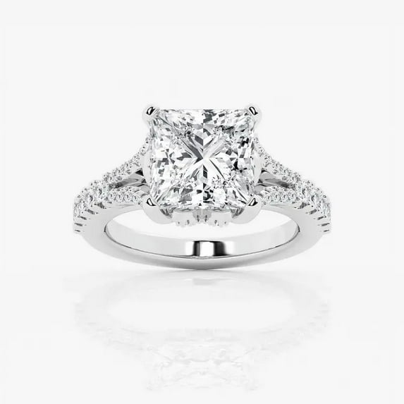 Cloud Jewel Excellent 1.8 Ct Princess Cut Diamond Rings - 14K White Gold Over Wedding ...