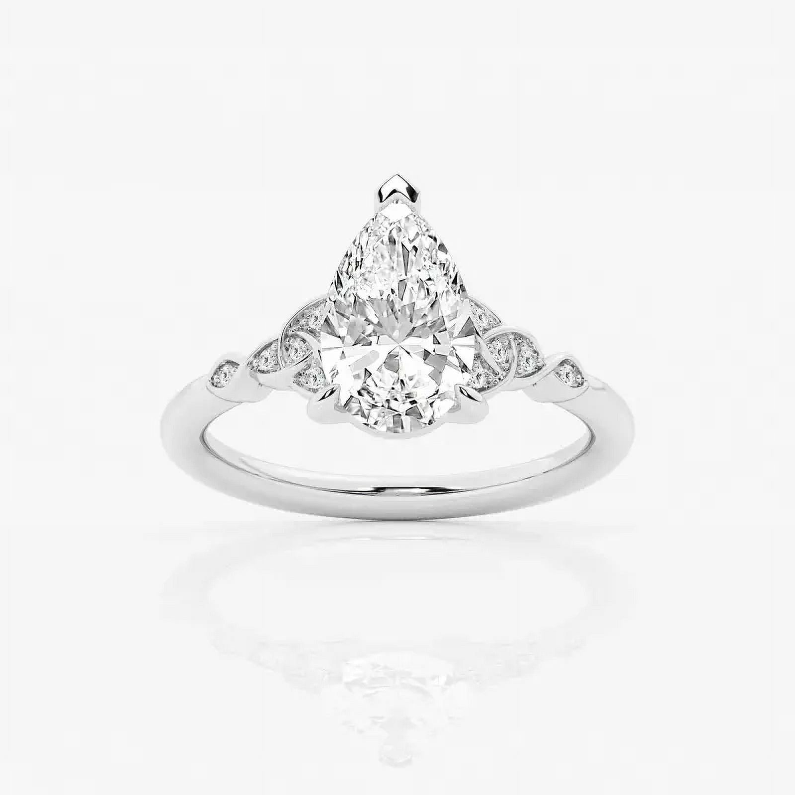 Cloud Jewel Exquisite 1.9 Ct Pear Cut Lab-Created Diamond Engagement ...