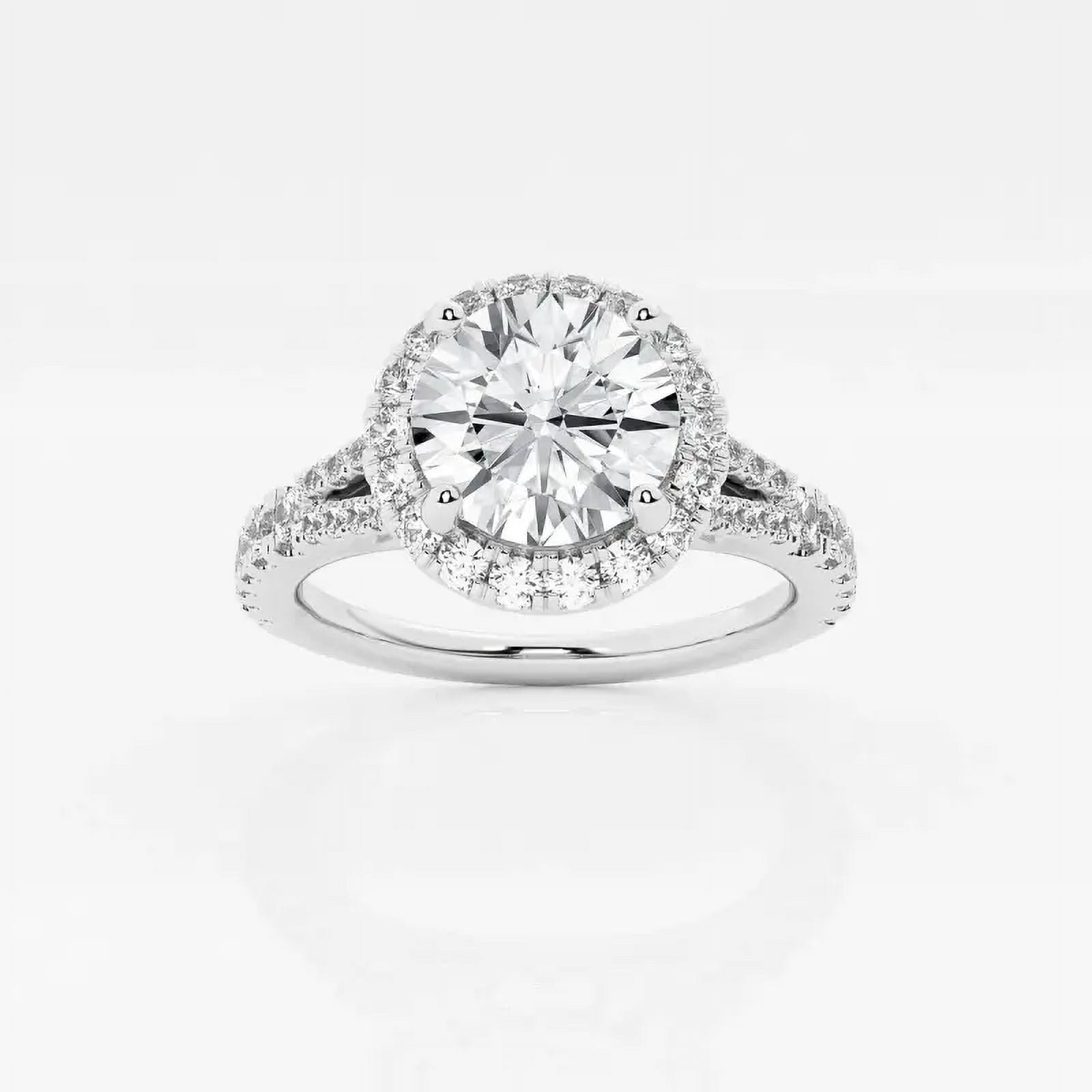 Cloud Jewel Halo Engagement Wedding Ring - 1.7 Ct Round Cut Lab Created ...